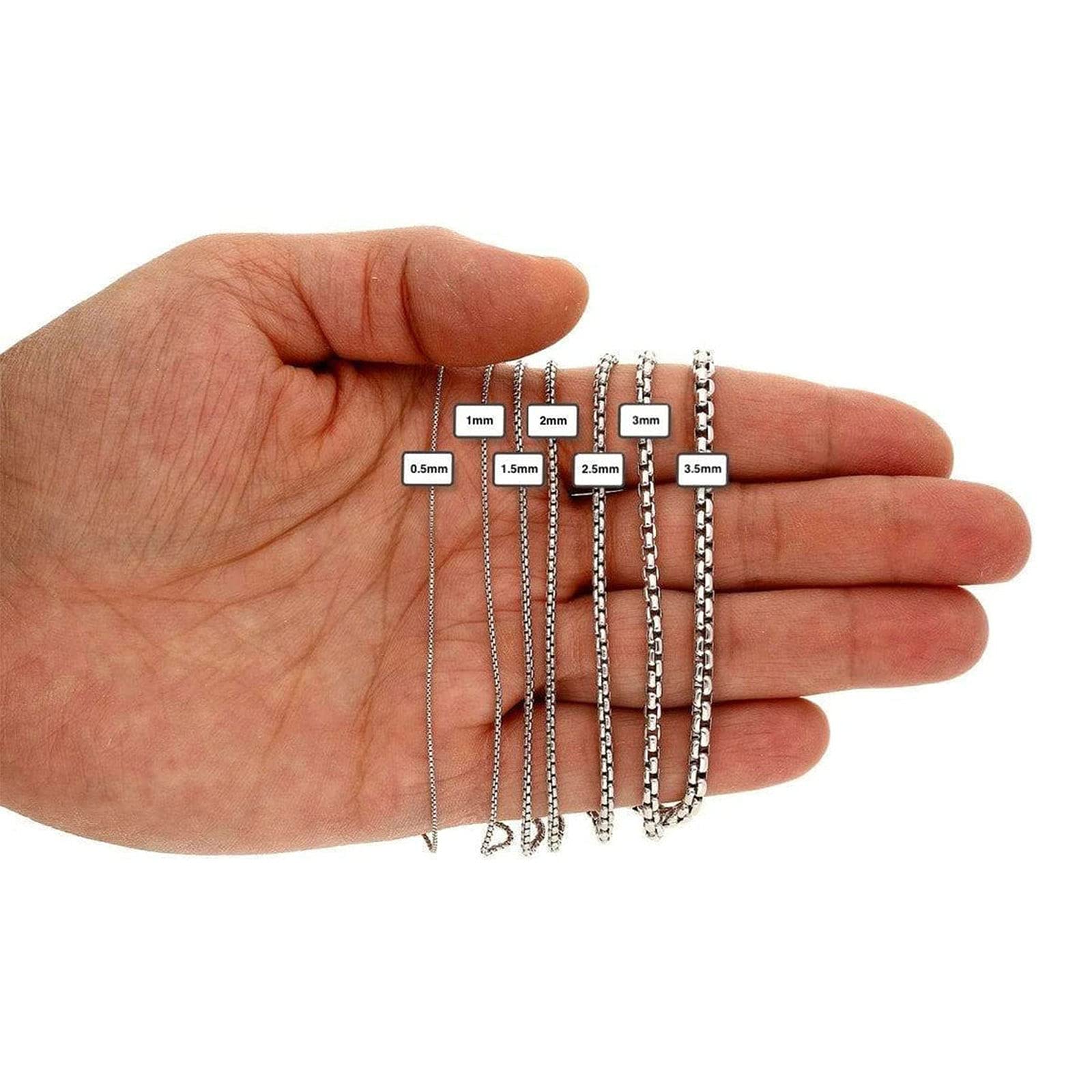 Snapklik.com : CEKAMA 3.8MM Sterling Silver Box Link Chain