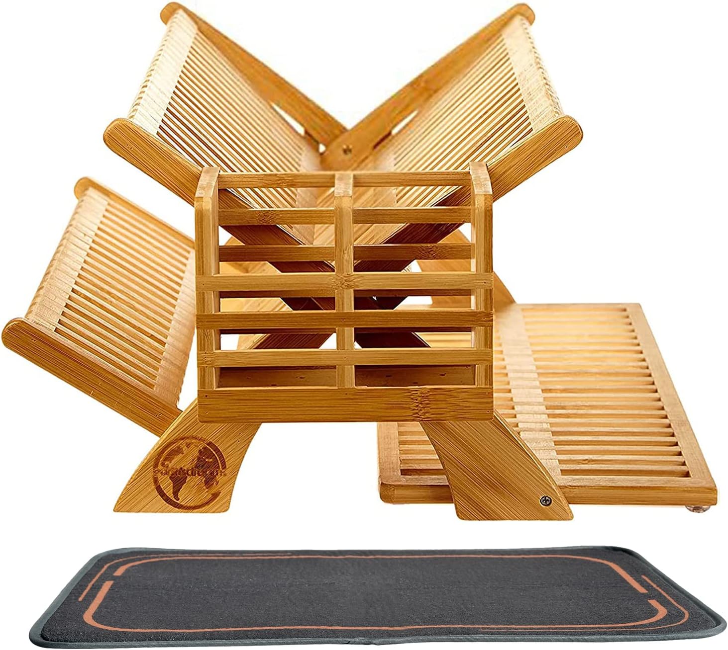 Amazon.com - Earth's Dreams Bamboo Dish Drying Rack - 3 Tier ...