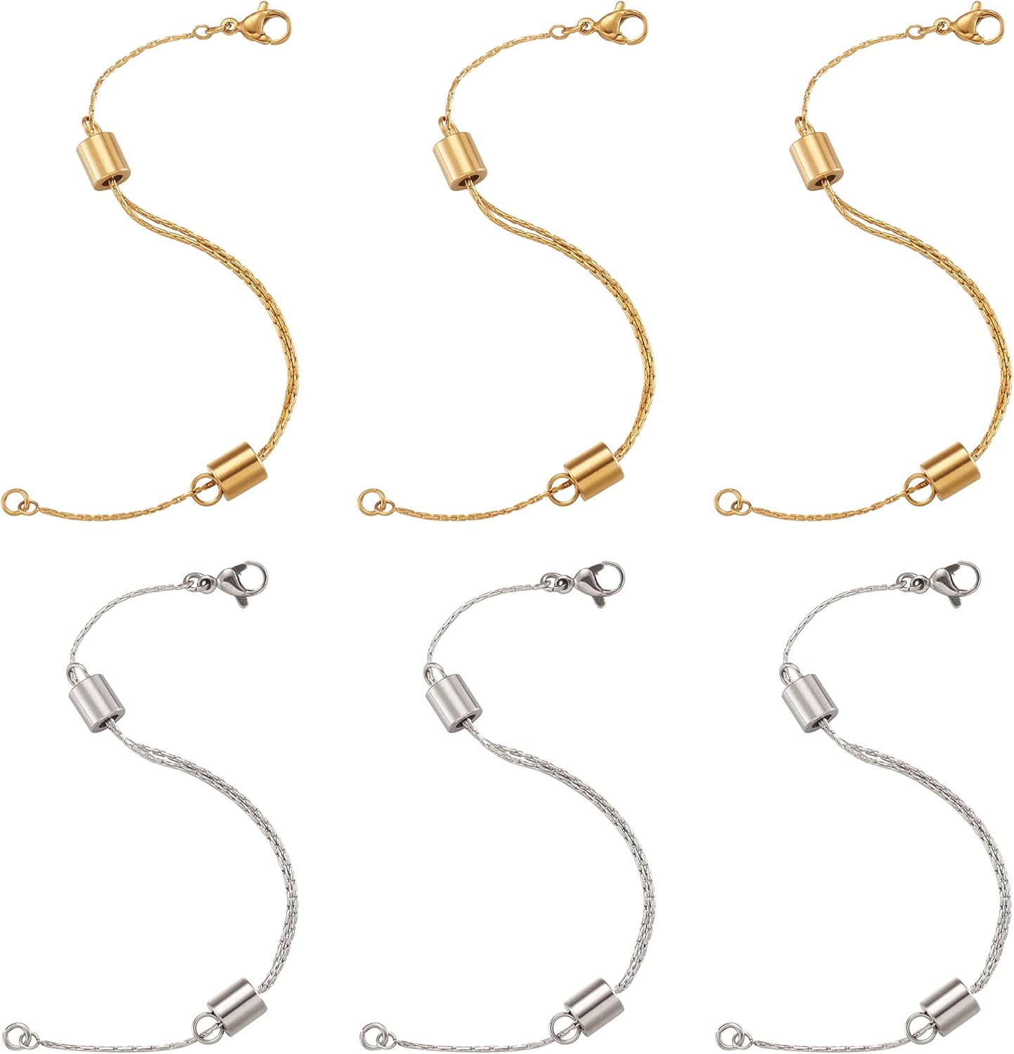Amazon.com: Pandahall 6Pcs Stainless Steel Chain Extenders Thin Snake ...