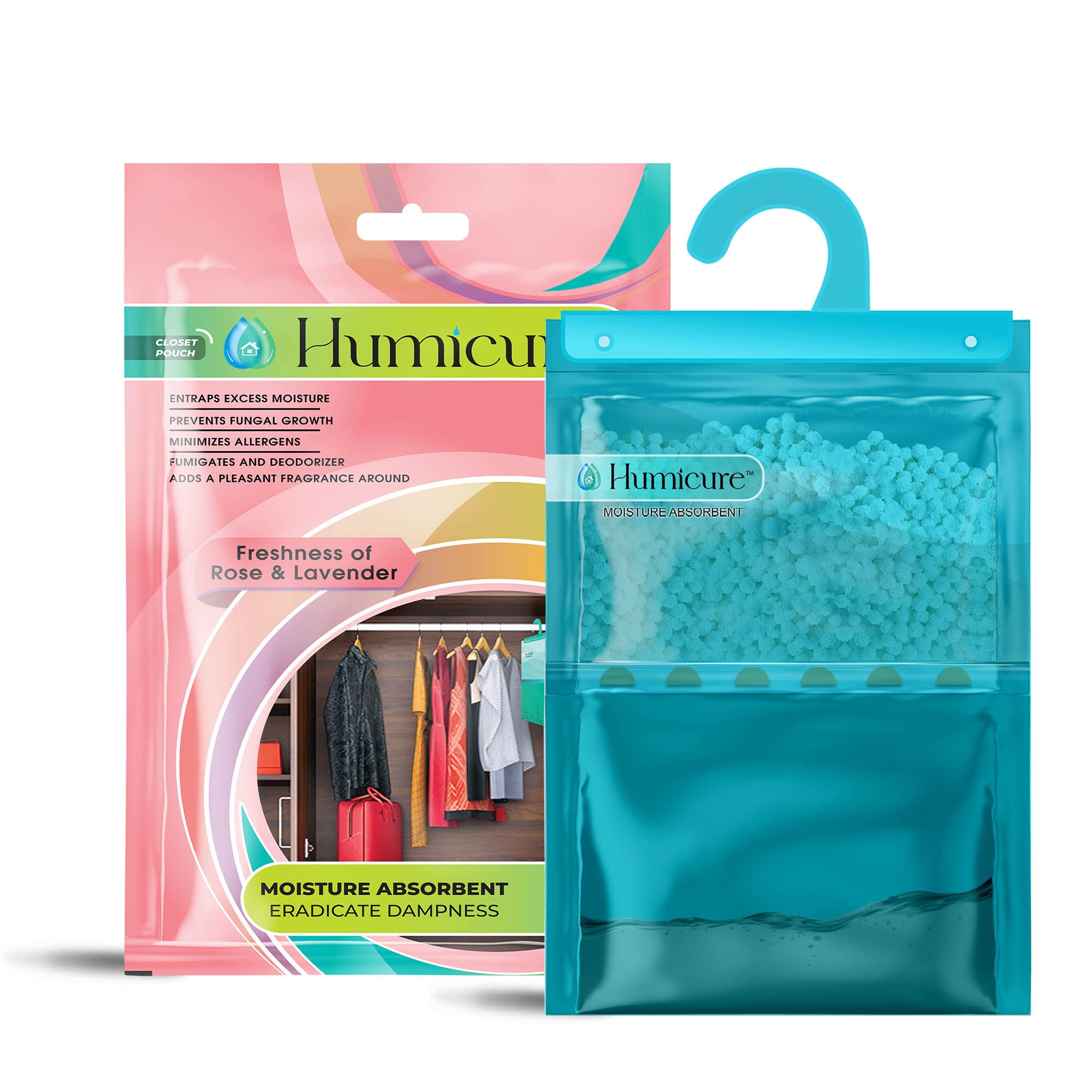 Humicure Moisture Absorber Dehumidifier Hanging Bags with 1 Litre ...