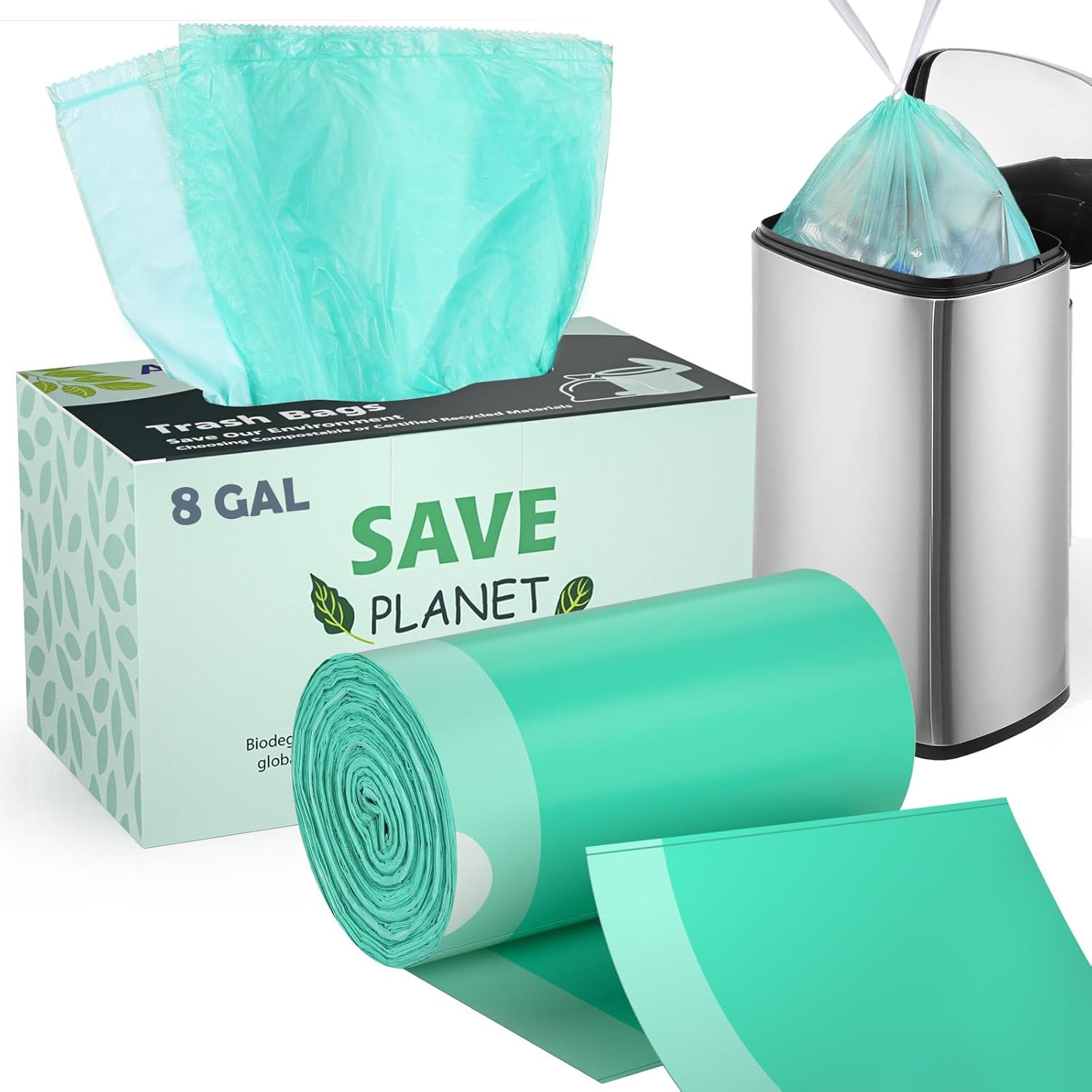 Amazon.com: AYOTEE Biodegradable Trash Bags 8 Gallon Trash Bags ...