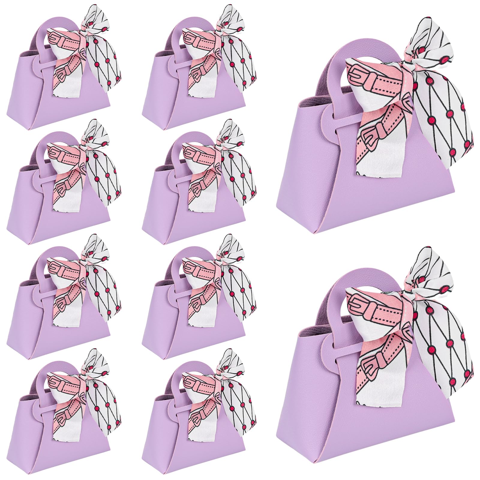 Amazon.com: VGOODALL 10PCS PU Leather Gift Boxes with Handle, Purple ...