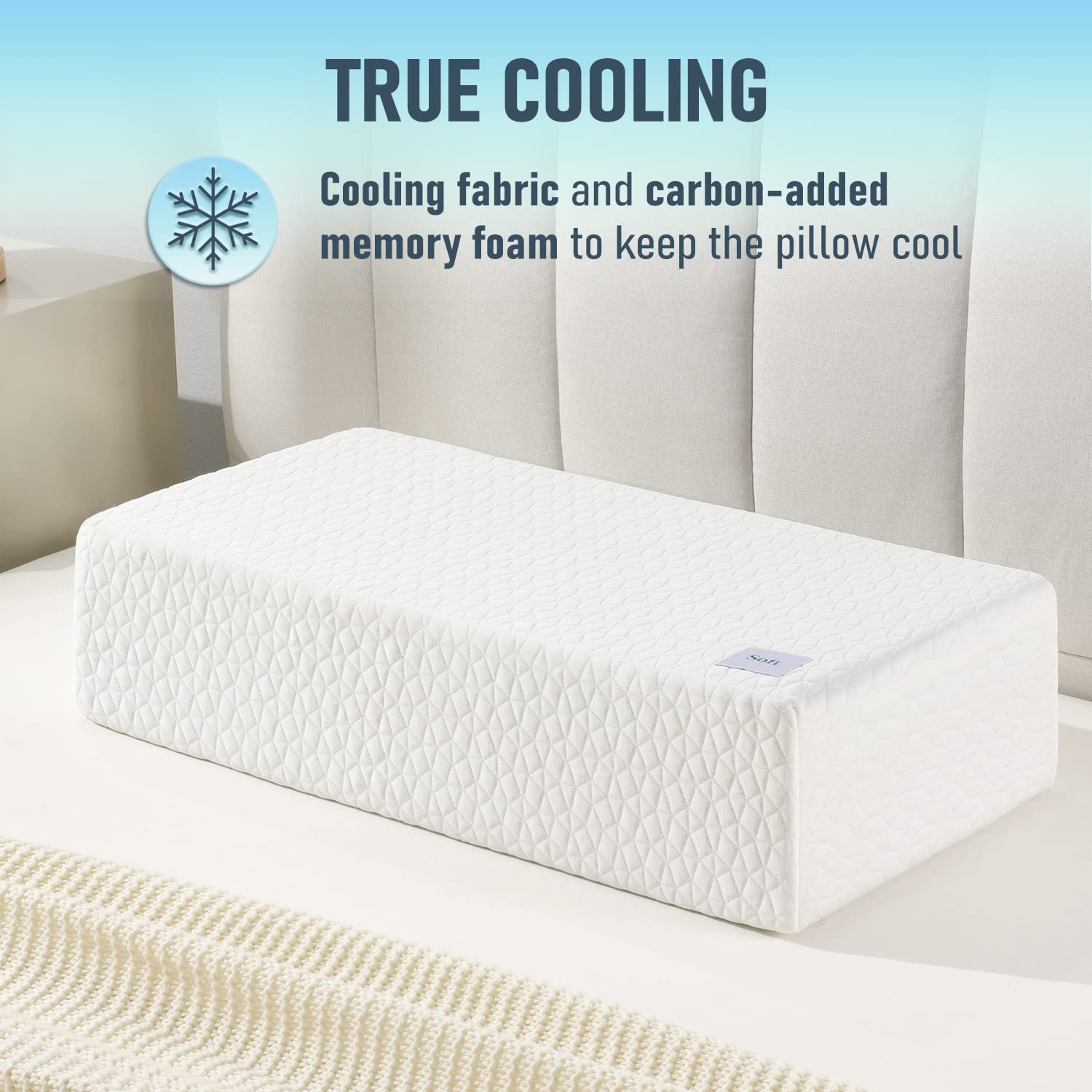 HARBOREST Cooling Cube Pillow - Side Sleeper Pillow for Neck and ...