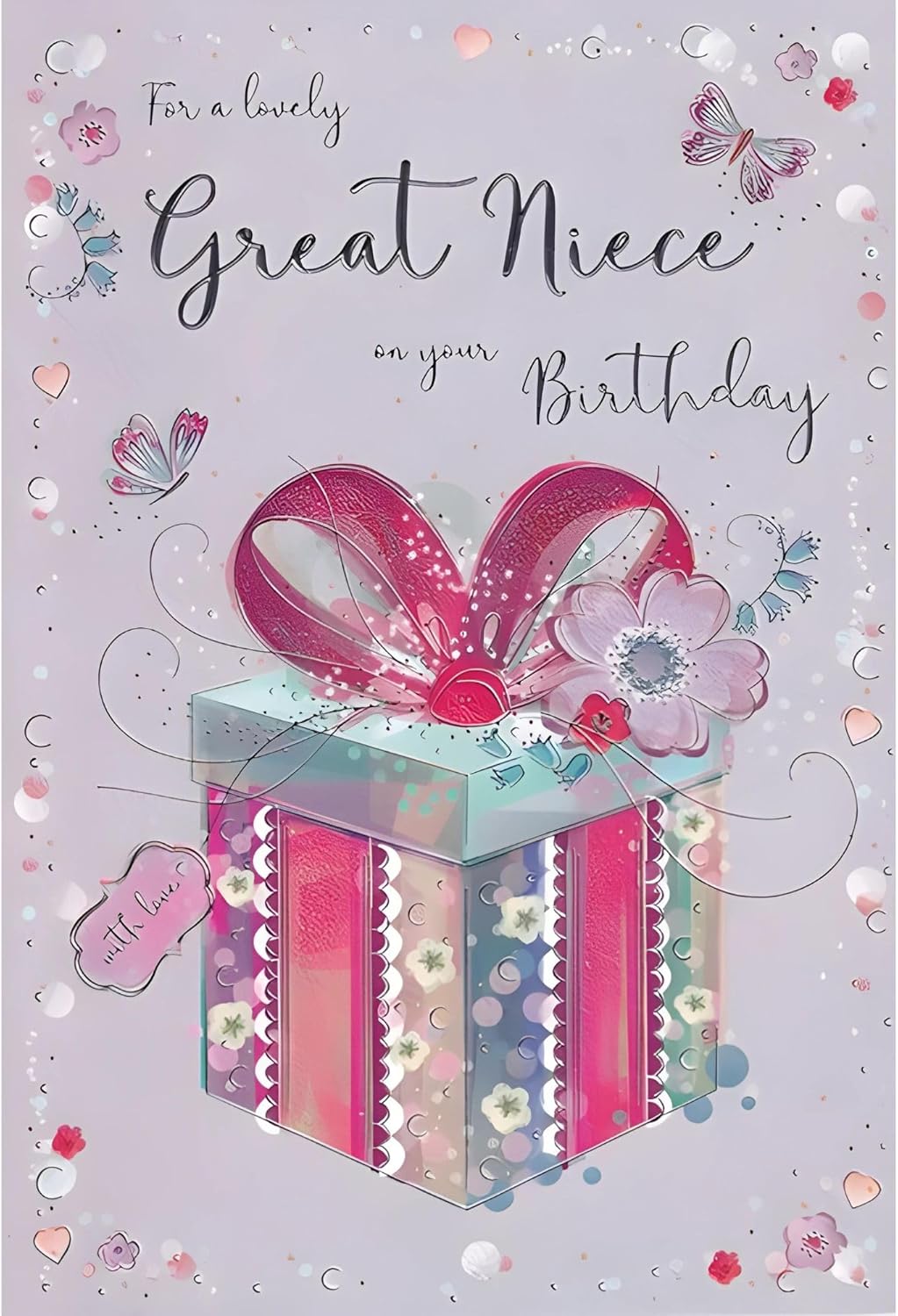 Great Niece Birthday Card - Lovely Great Niece - Butterflies and Love ...