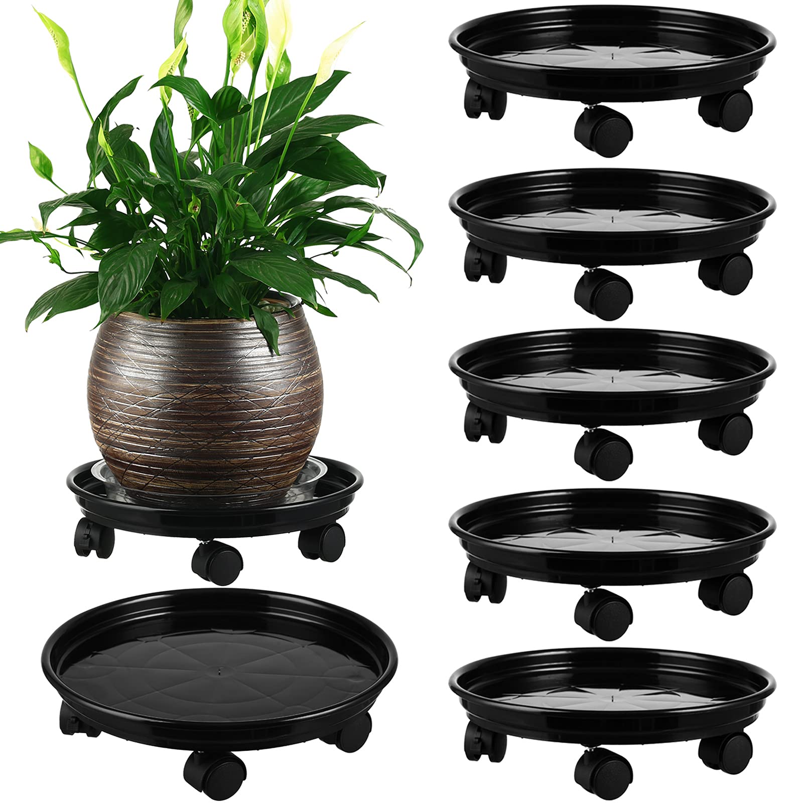 Buy 6 Packs Caddy With Wheels 11 8 Plastic Rolling Stands Heavy duty