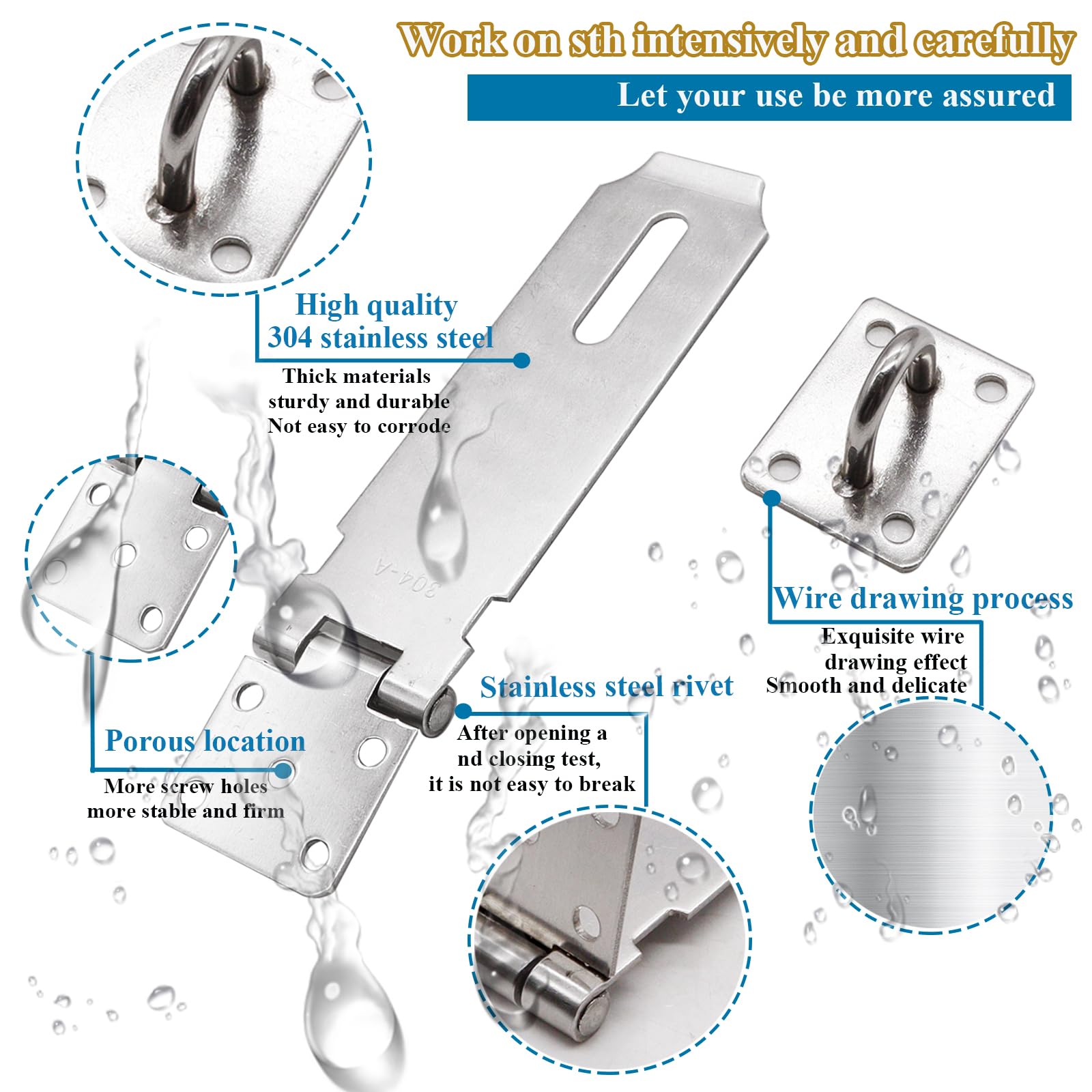 Snapklik.com : Sunxeke 5 Inch Door Locks Hasp Latch 2 Pack,304 ...