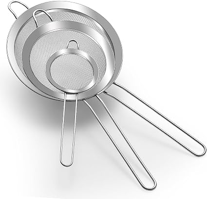 Homquen Stainless Steel Sieves and Strainers, Fine Mesh Strainers Pack ...