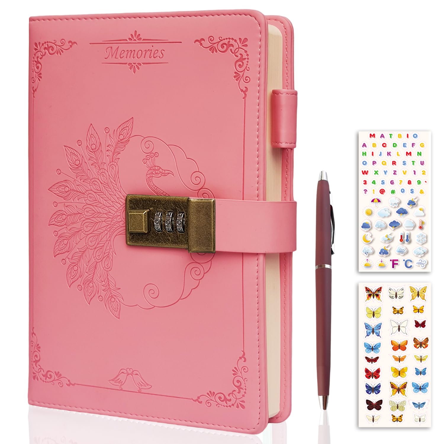 MATBIO Diary With Lock for Women & Adults, A5 Refillable Leather Locked ...