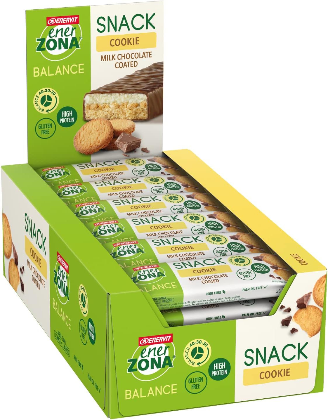 Enerzona Snack 40-30-30 Cookie Ricoperta Di Cioccolato Bianco Box Da 30 ...