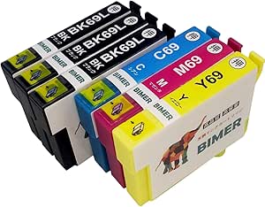 Amazon.co.jp: IC4CL69 エプソン(EPSON) IC69 4色セット+ICBK69/69L ブラック 2本 (大容量） 互換インクカートリッジ : パソコン・周辺機器
