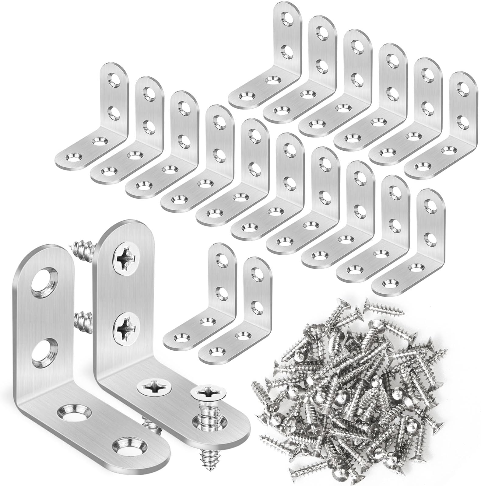 Amazon.com: Vifmy 20PCS L Bracket Corner Brace Sets,90 Degree Bracket ...