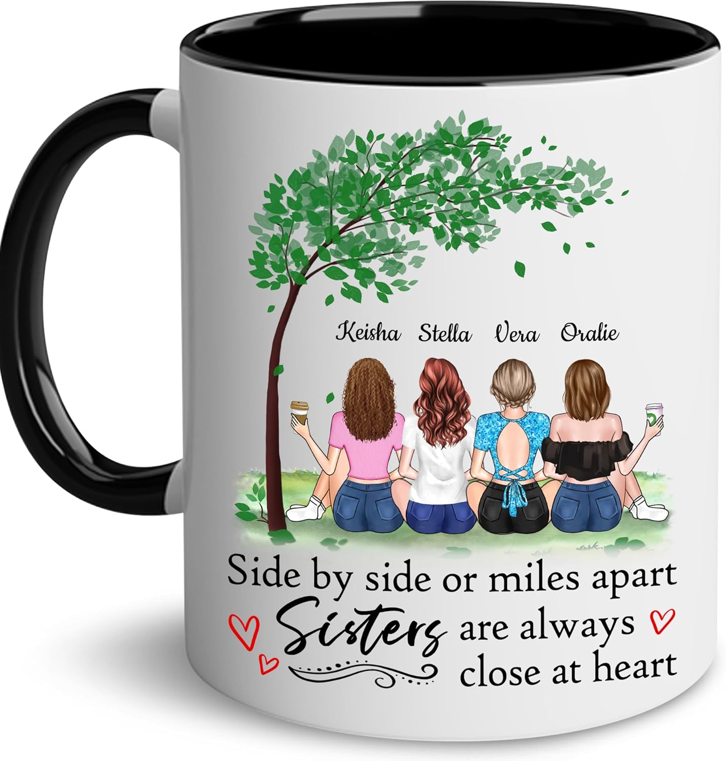 Amazon.com: WHIDOBE Personalized Friendship Mug (4 Women) Custom 11oz ...