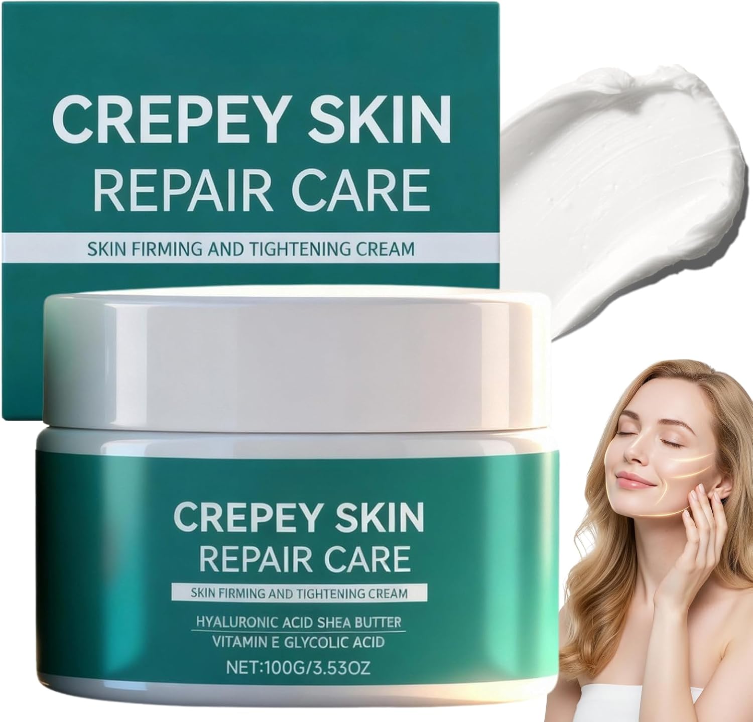 Crepey Skin Repair Cream, Face Neck Firming & Skin Tightening Cream for ...