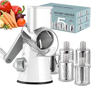 Amazon.com: Ourokhome Rotary Cheese Grater Hand Crank, Kitchen Shredder ...