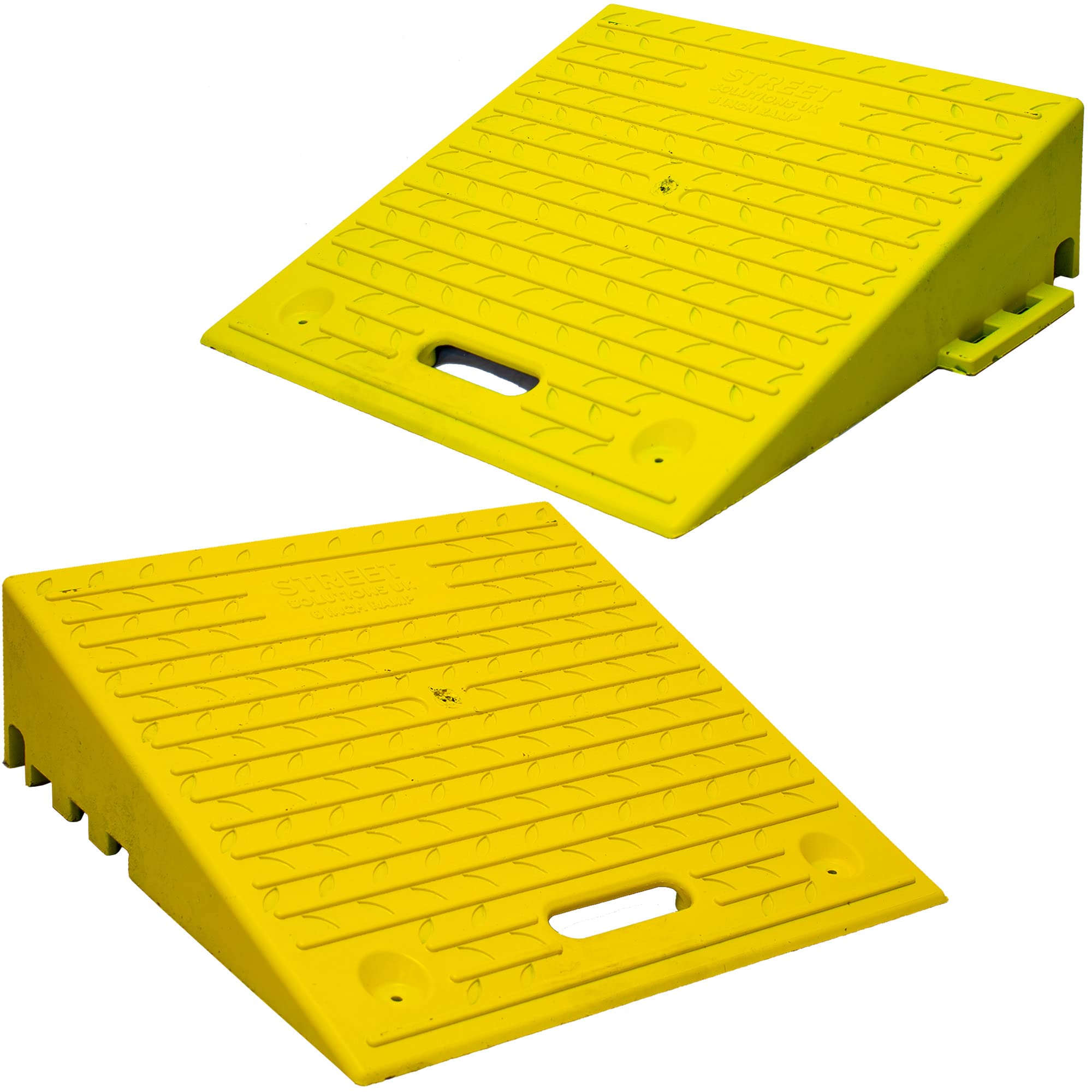Pack of 2-6" Inch Yellow Driveway Kerb Ramp, Heavy Duty Rubber Ramps ...
