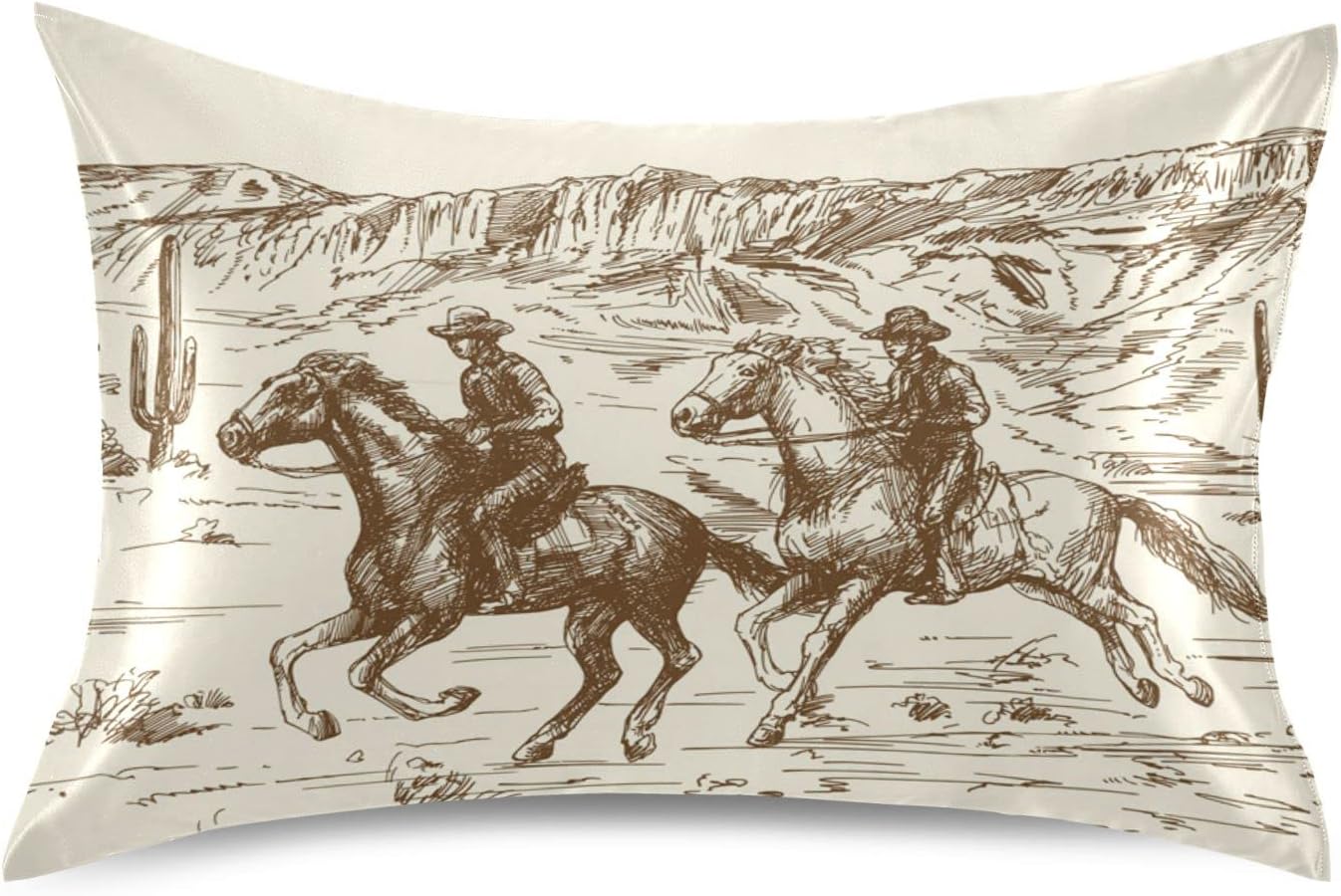Amazon.com: Kigai Western Cowboy Satin Pillowcase, Soft Breathable Silk ...