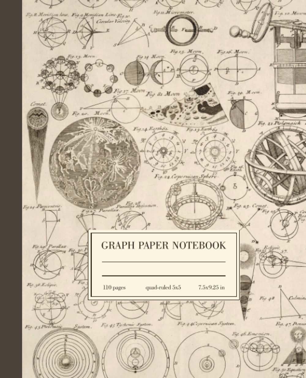 Graph Paper Notebook Quad Ruled 5x5: Astronomy Vintage Science ...