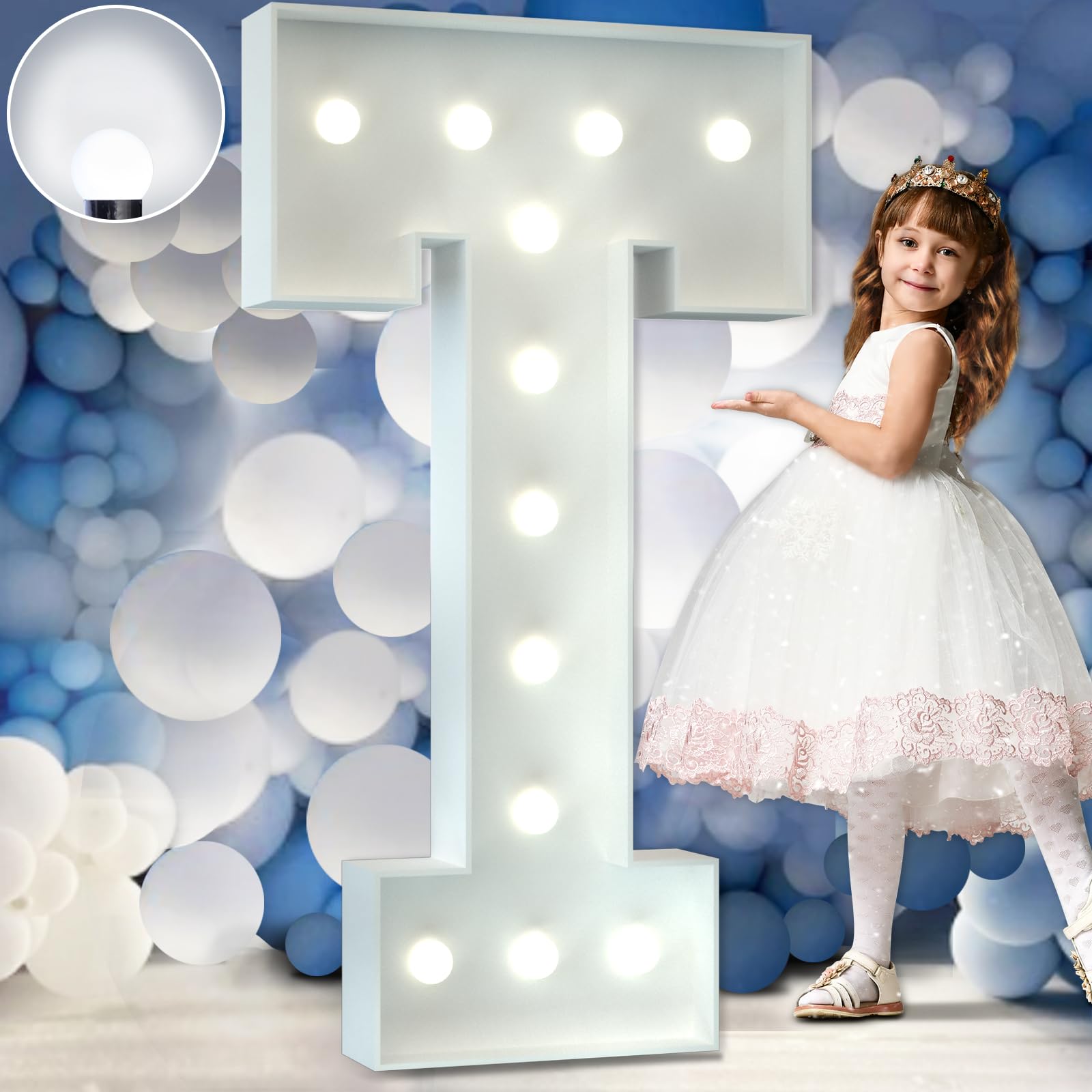 imprsv 4FT Marquee Light Up Letters, Cool White Light Up Letters T ...