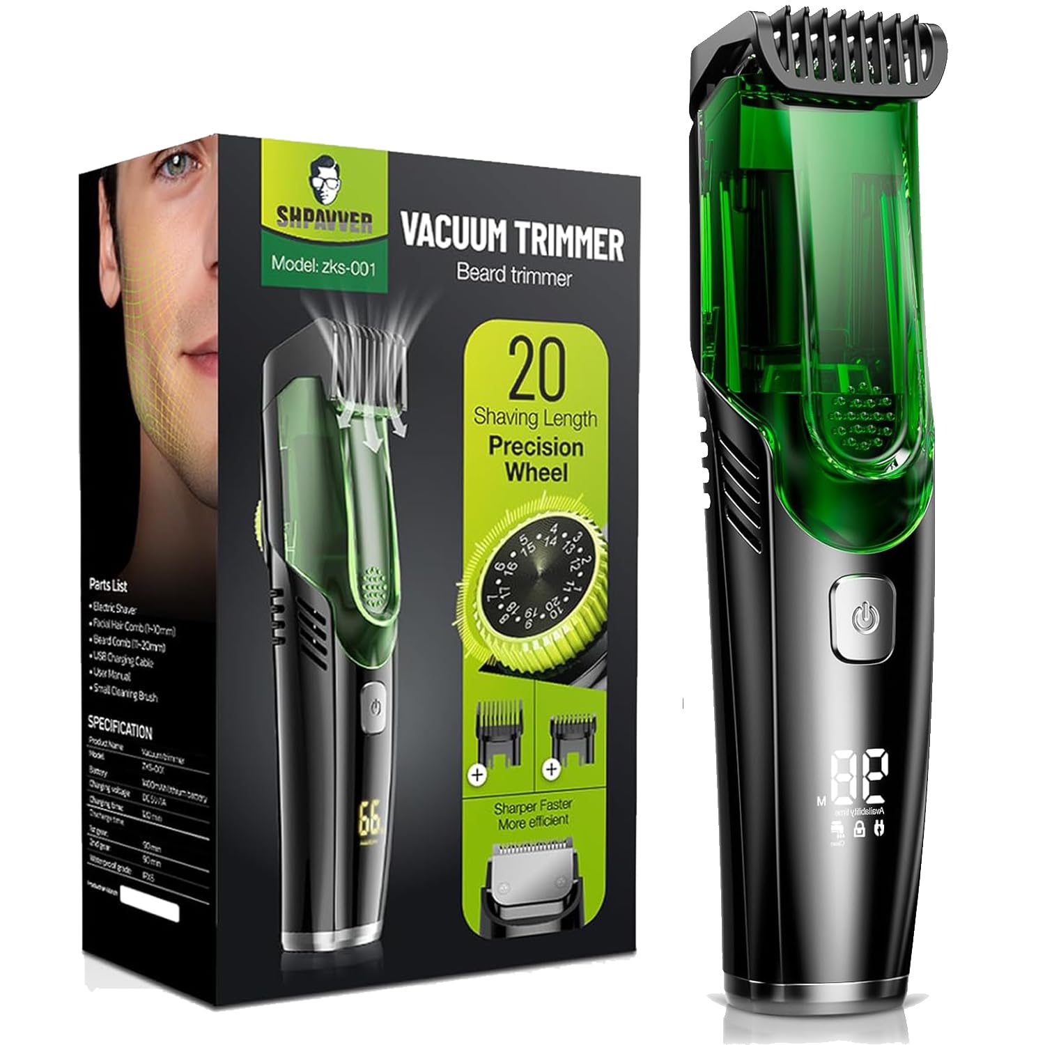 Snapklik.com : SHPAVVER Beard Trimmer For Men: Vacuum Mustache Trimmer ...