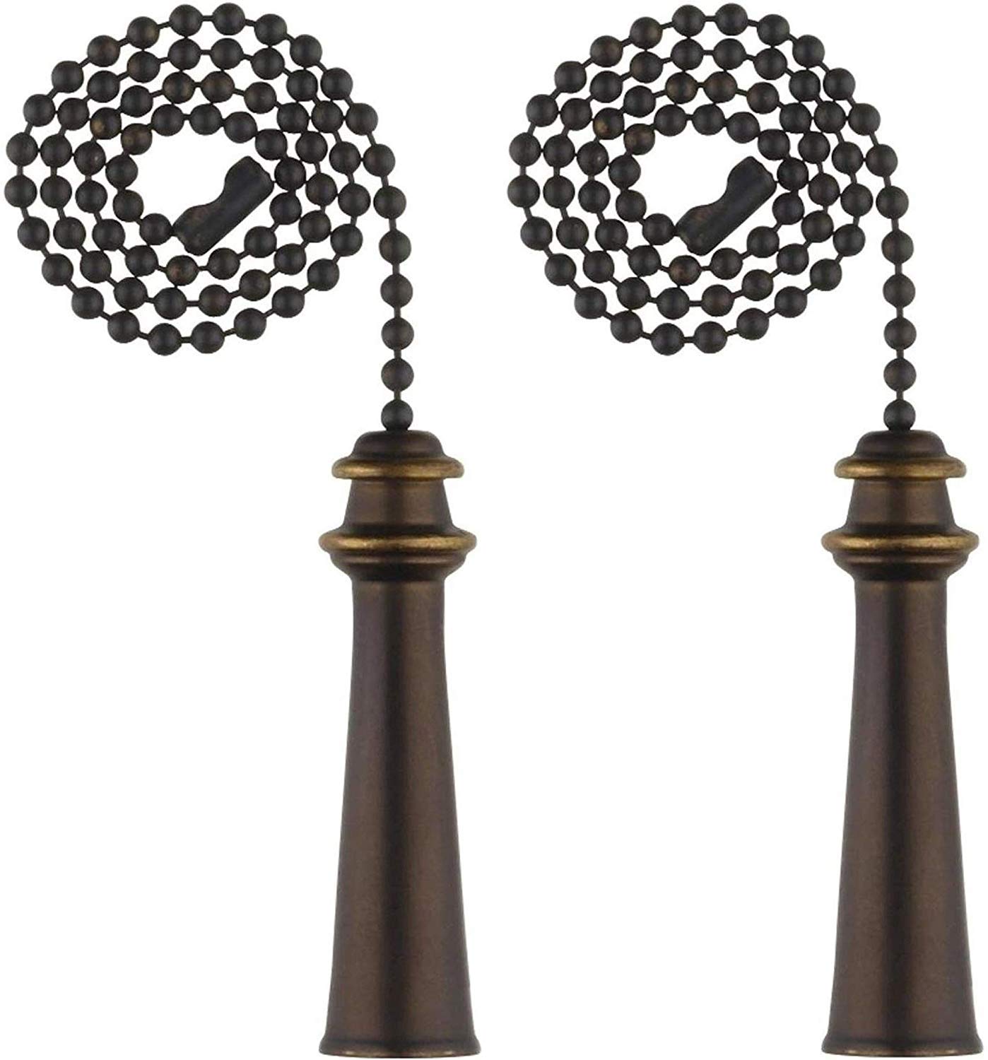 Ciata Trophy Pull Chain in Oil Rubbed Bronze Finish with 12 inch Beaded ...