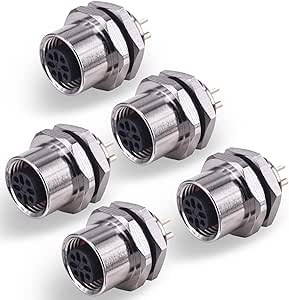 M12 4Pin A Coded Female Straight IP67 Waterproof Rear Bulkhead Panel ...