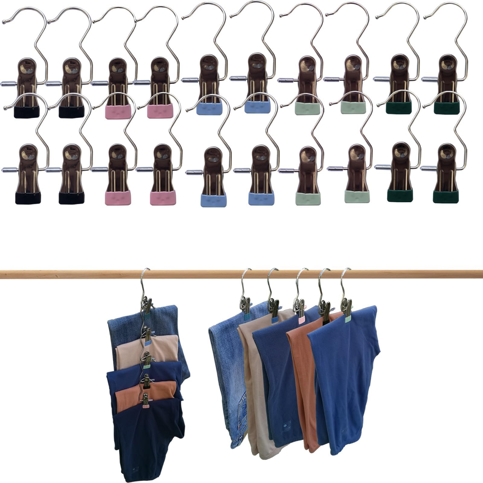 Amazon.com: Skirt Hanger Pants Hangers with Clips - Hangers for Shorts ...