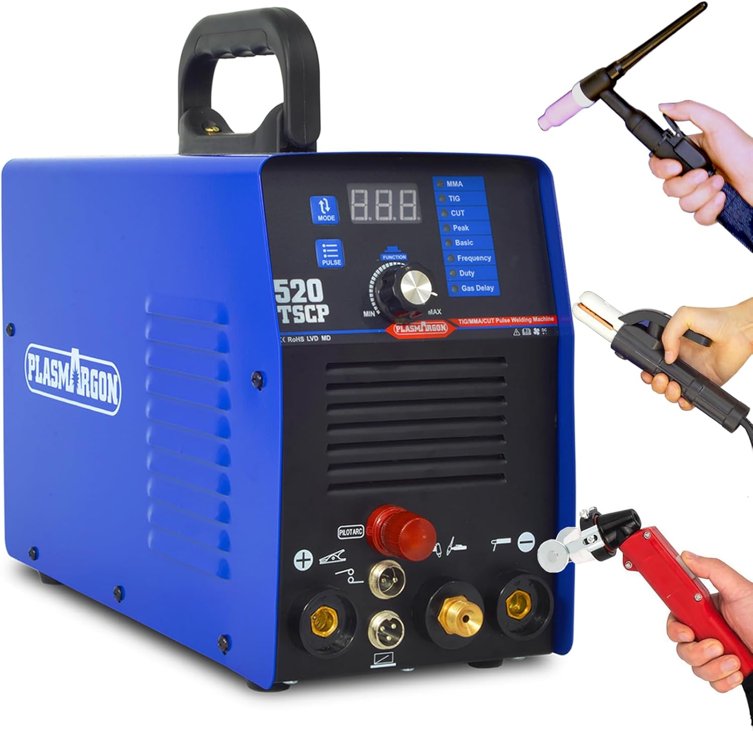 Pilot Arc Plasma Cutter TIG Welder with Pulse Stick Welder Machine- 3 ...