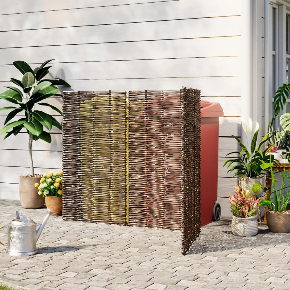 Warmiehomy Willow Wheelie Bin Screen 2 Wheelie Bin Hideaways, Bin ...