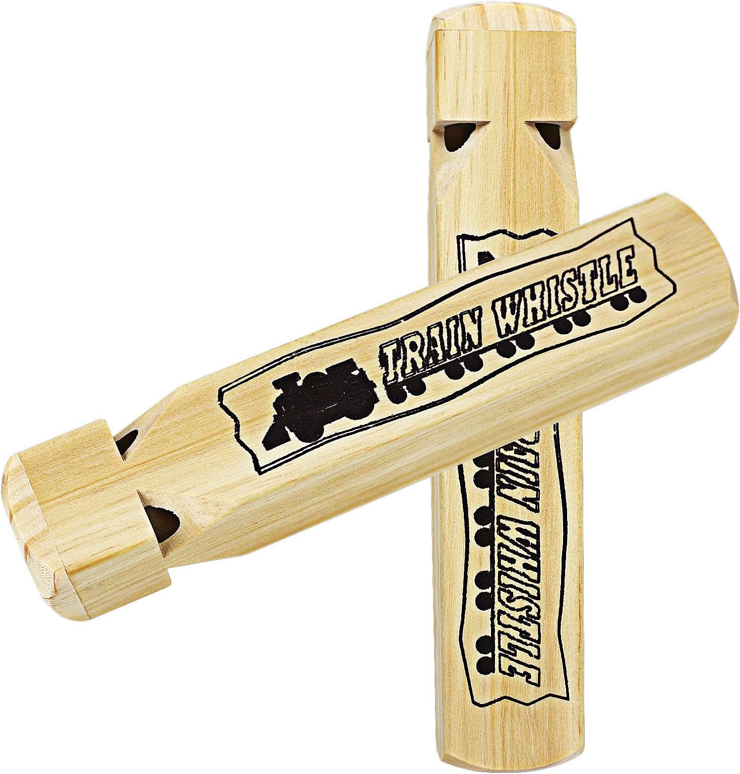 Train Whistle for Kids, 2 Pack Wood Whistle 4 Tones for Party Favours ...