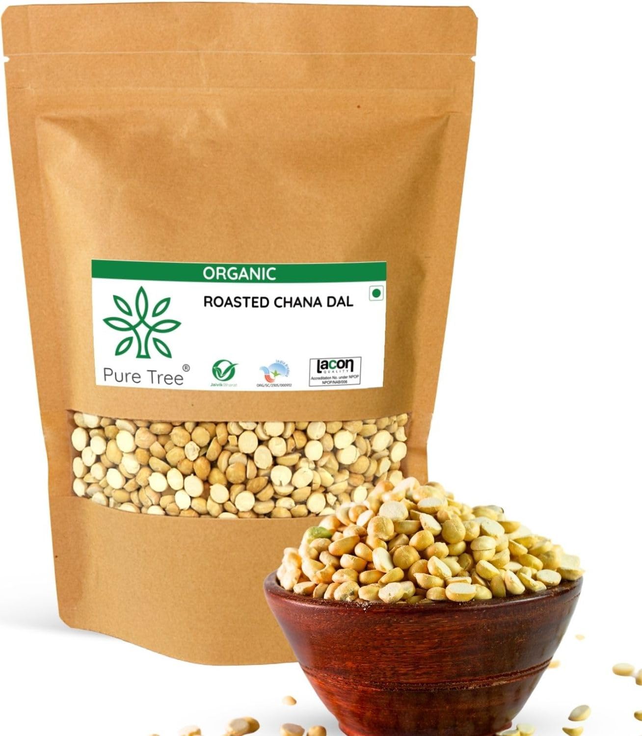Pure Tree Certified Organic Rosted Chana Dal | 200 g | Roasted Bengal ...