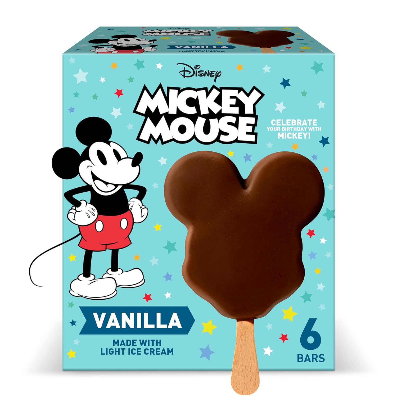 Amazon.com: Disney Mickey Light Ice Cream Bars, 6 Count (Frozen ...