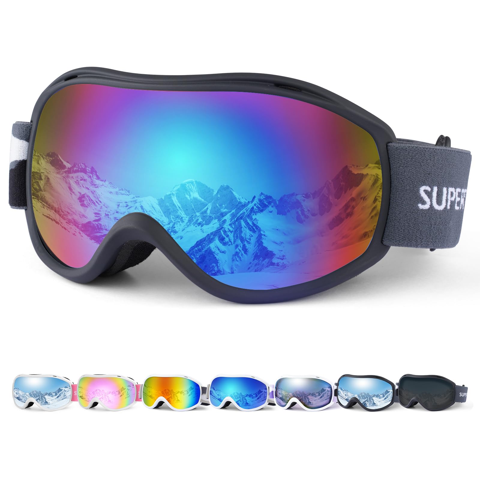 Amazon.com : Supertrip Ski Goggles Men Women Anti-Fog Snow Goggles UV ...