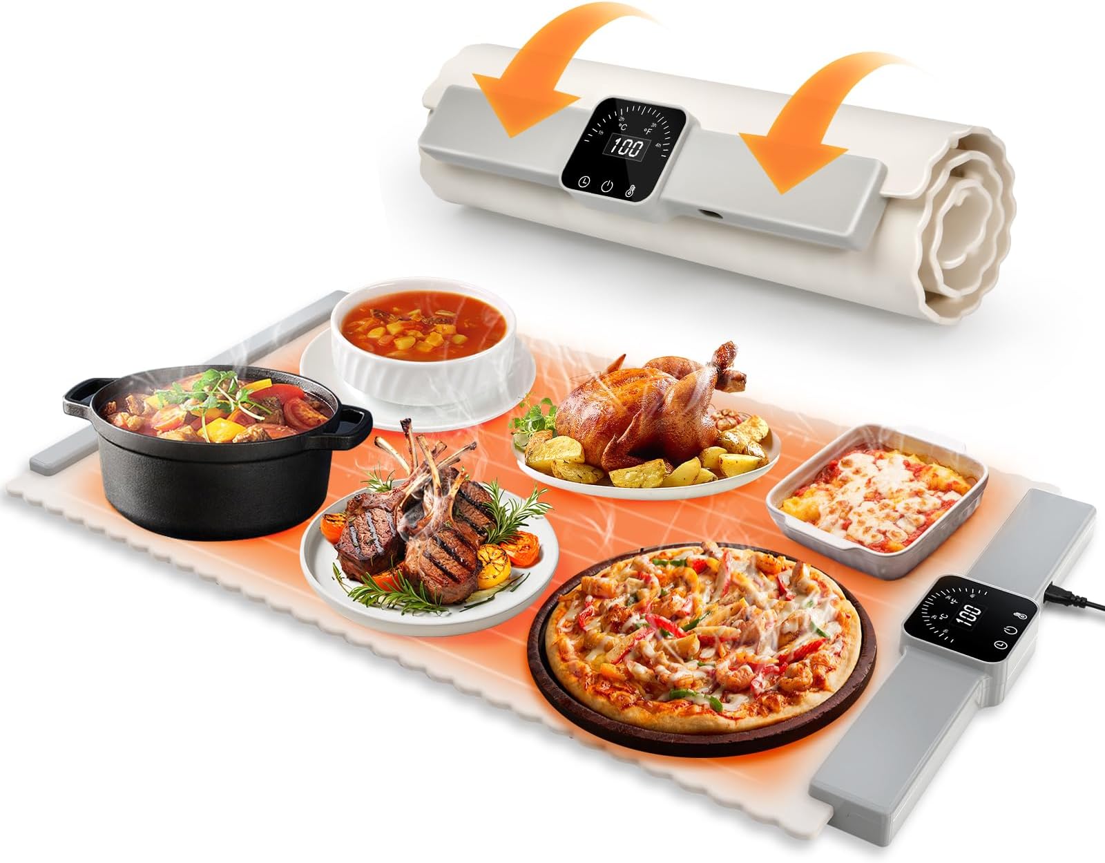 Amazon.com: Food Warming Mat for Buffet, Adjustable Temperature, Auto ...