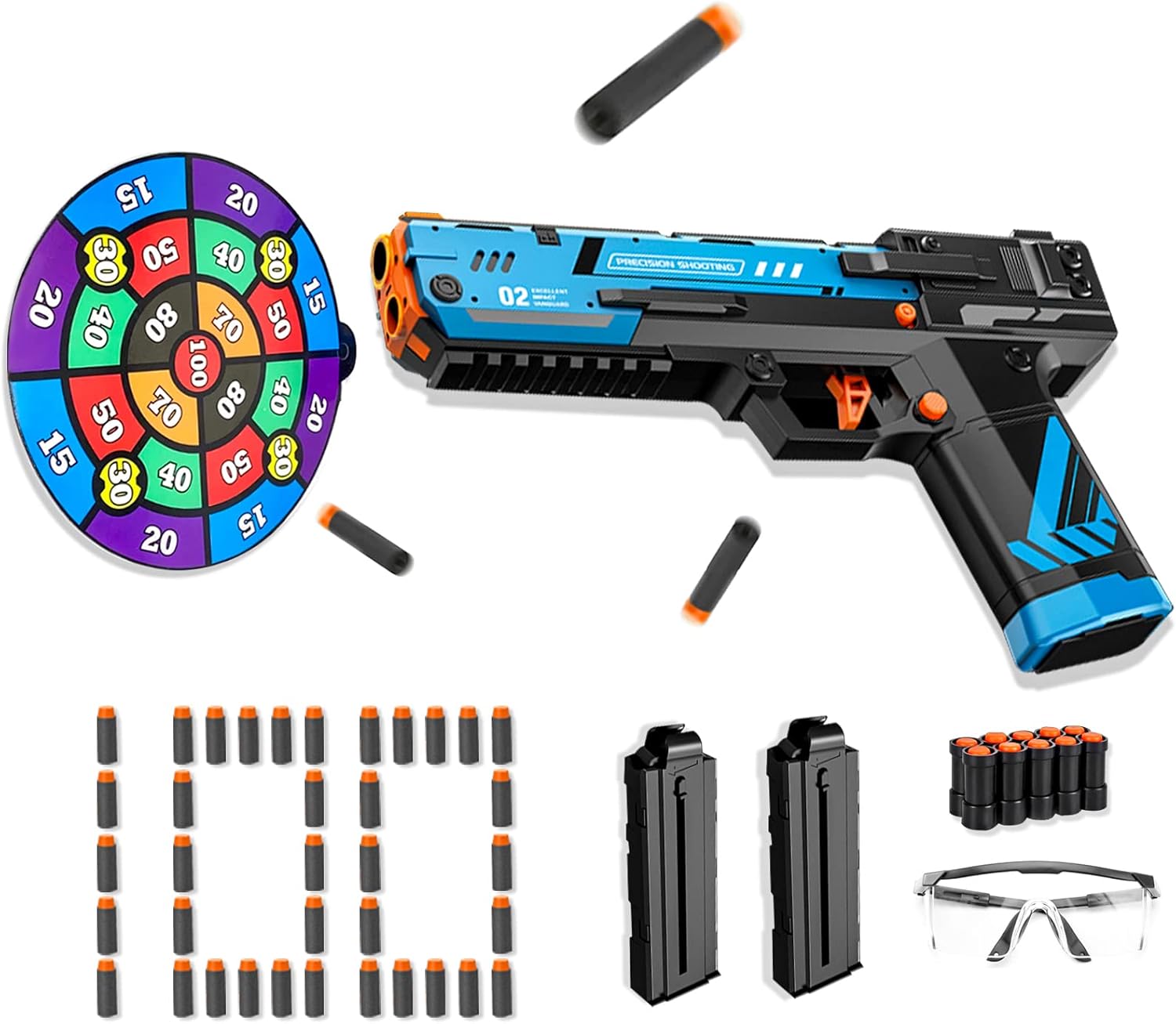 Buy QCCX Toy Gun, Guns Model Toy with Soft Rubber, Blue Educational ...