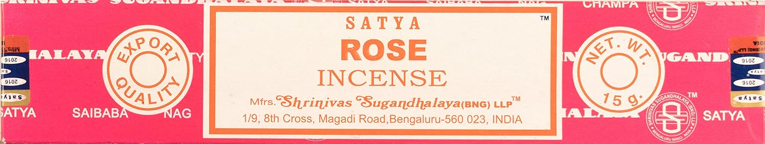 ETHNICITI Satya Nag Champa Genuine Rose 15g Incense Sticks 1 Pack (Rose ...