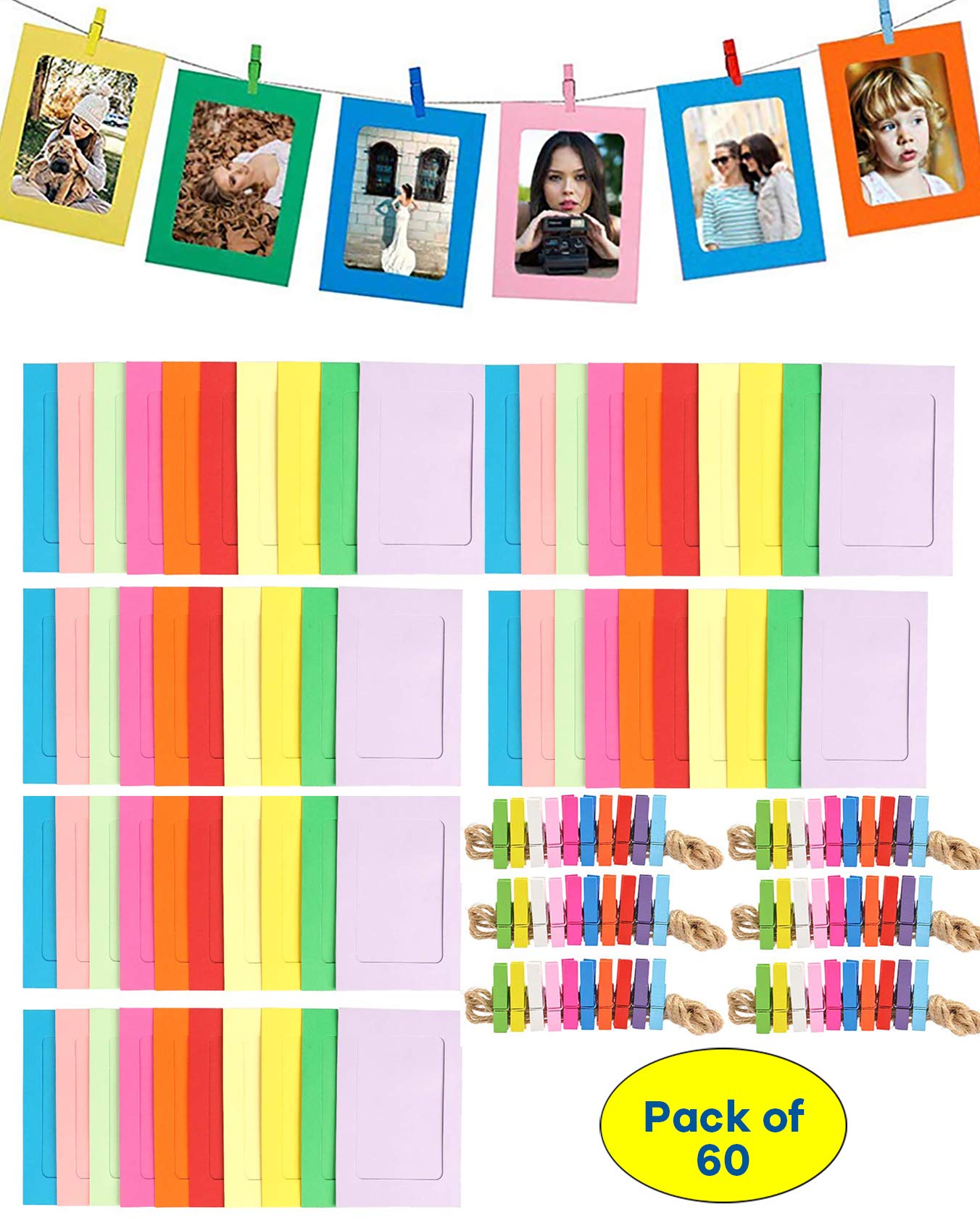 The Art Bundle 60 PACK Paper Photo Frame 6x4, Photo Frame Set Multiple ...
