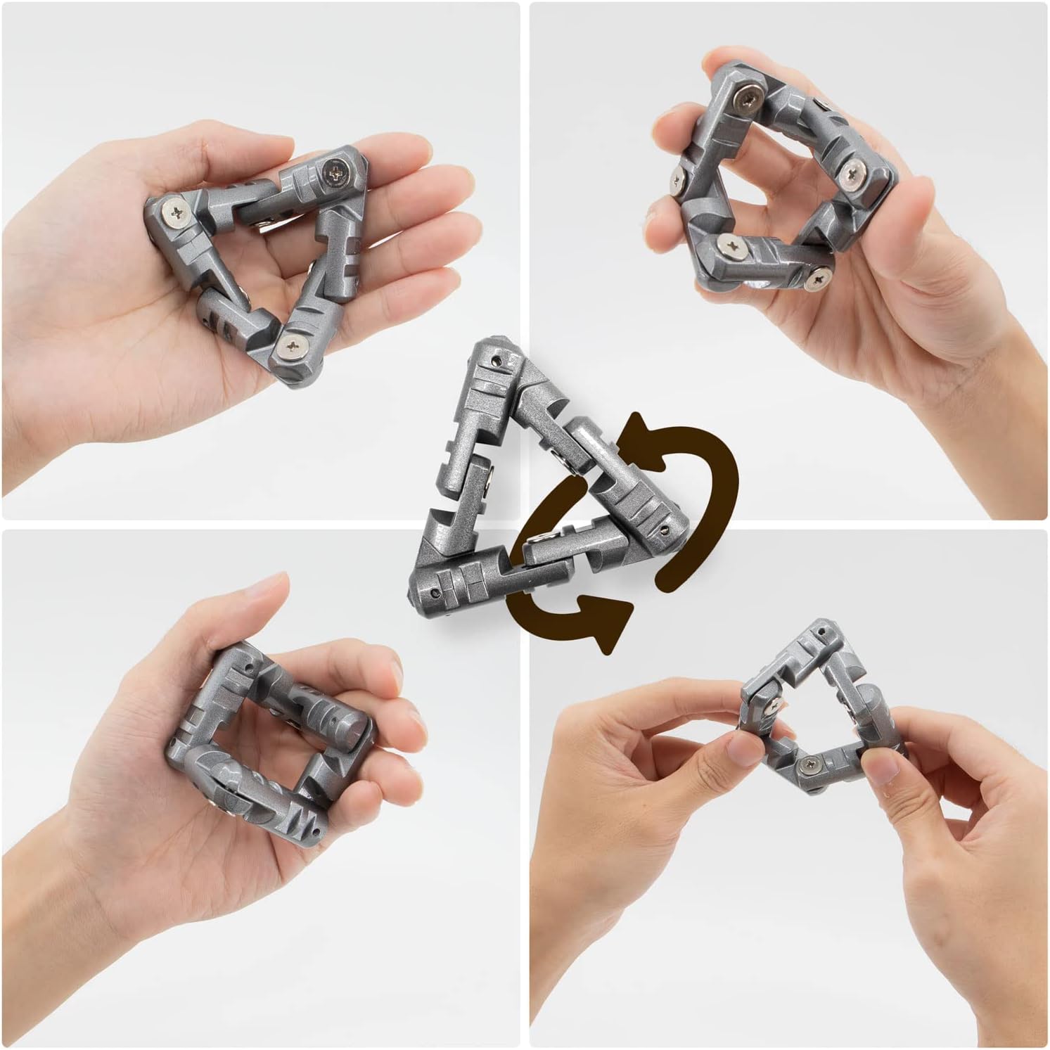 Zolunu Infinite Flip Fidget Toys, Metal Triangles Sensory Hand Fidget ...