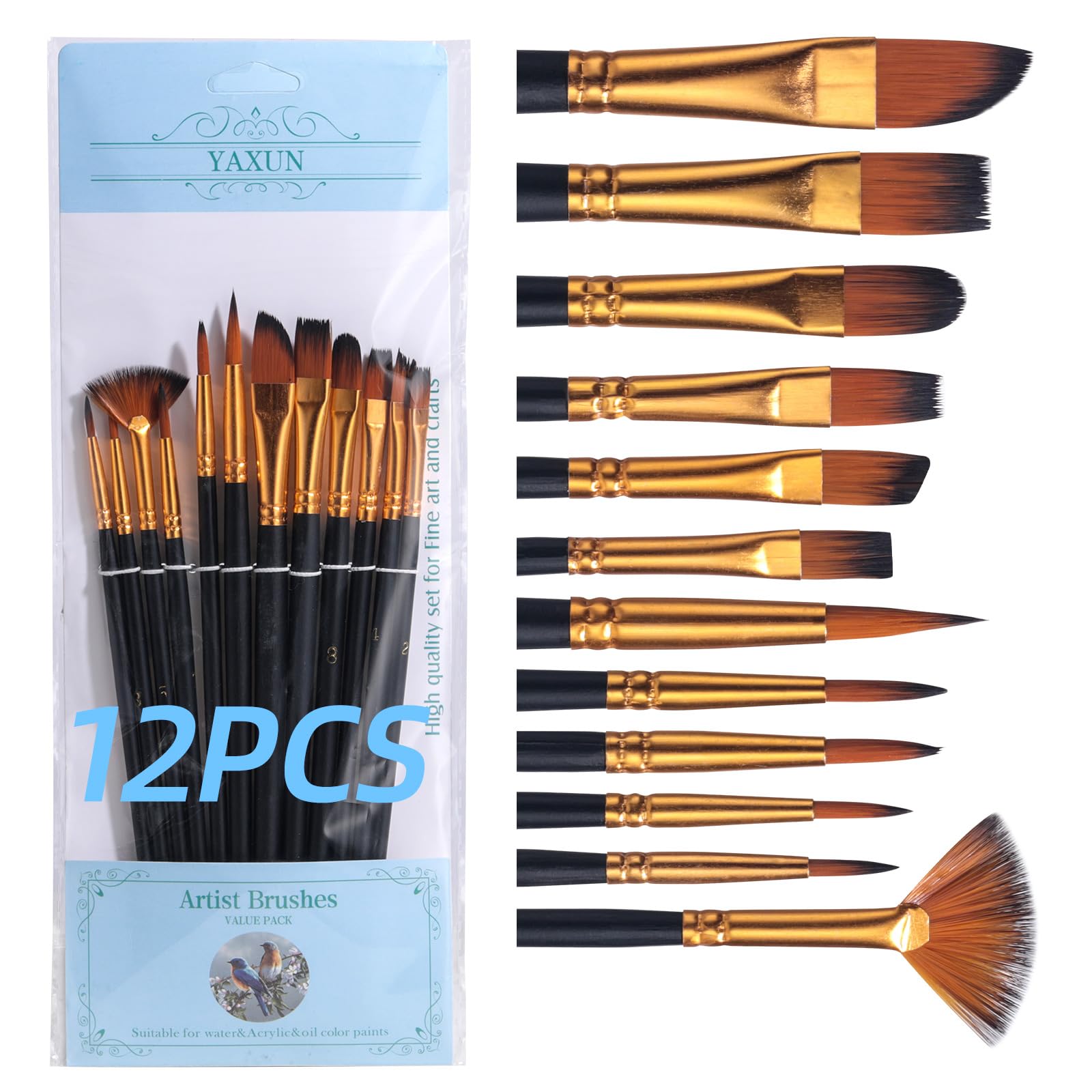 Snapklik.com : JPNK Professional Artist Paint Brush Set Of 12 Painting ...