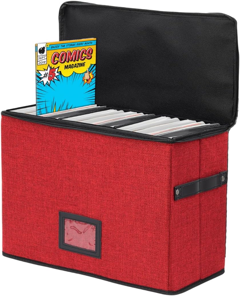 Amazon.com: Comic Book Storage Box | Zipper Lid w/Two Dividers 15.7"x7 ...