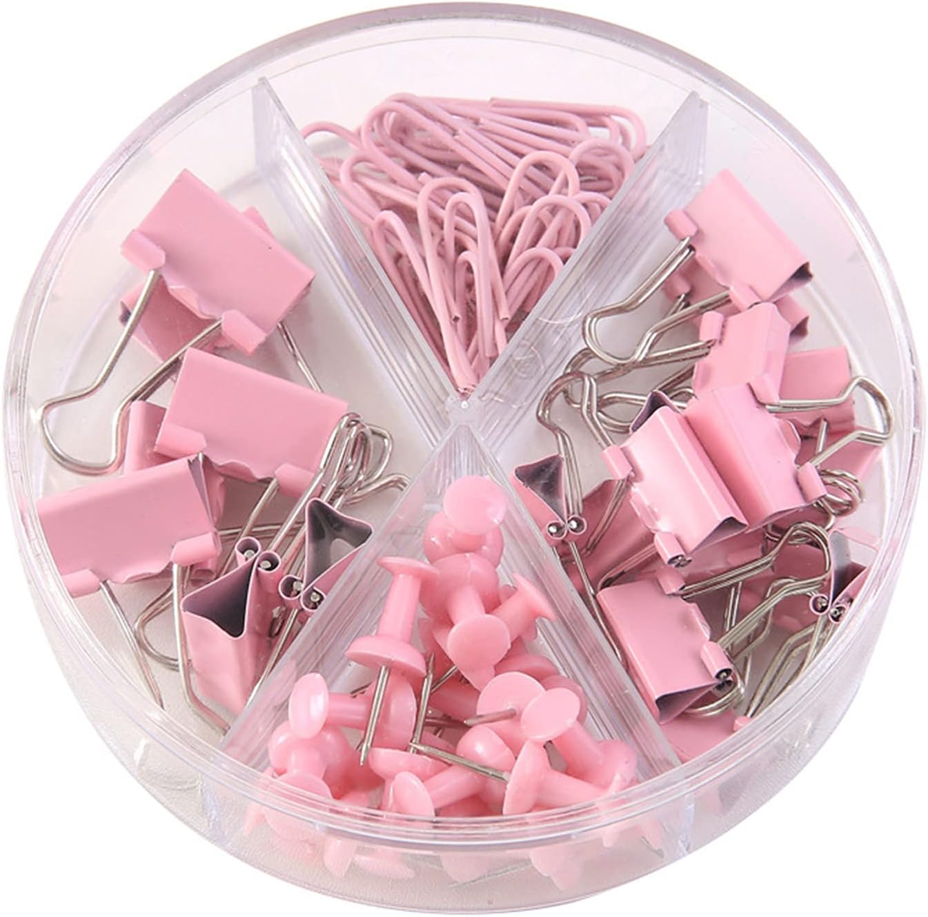 Amazon.com : 72 Pcs Pink Small Binder Clips, Paper Clips and Thumbtack ...