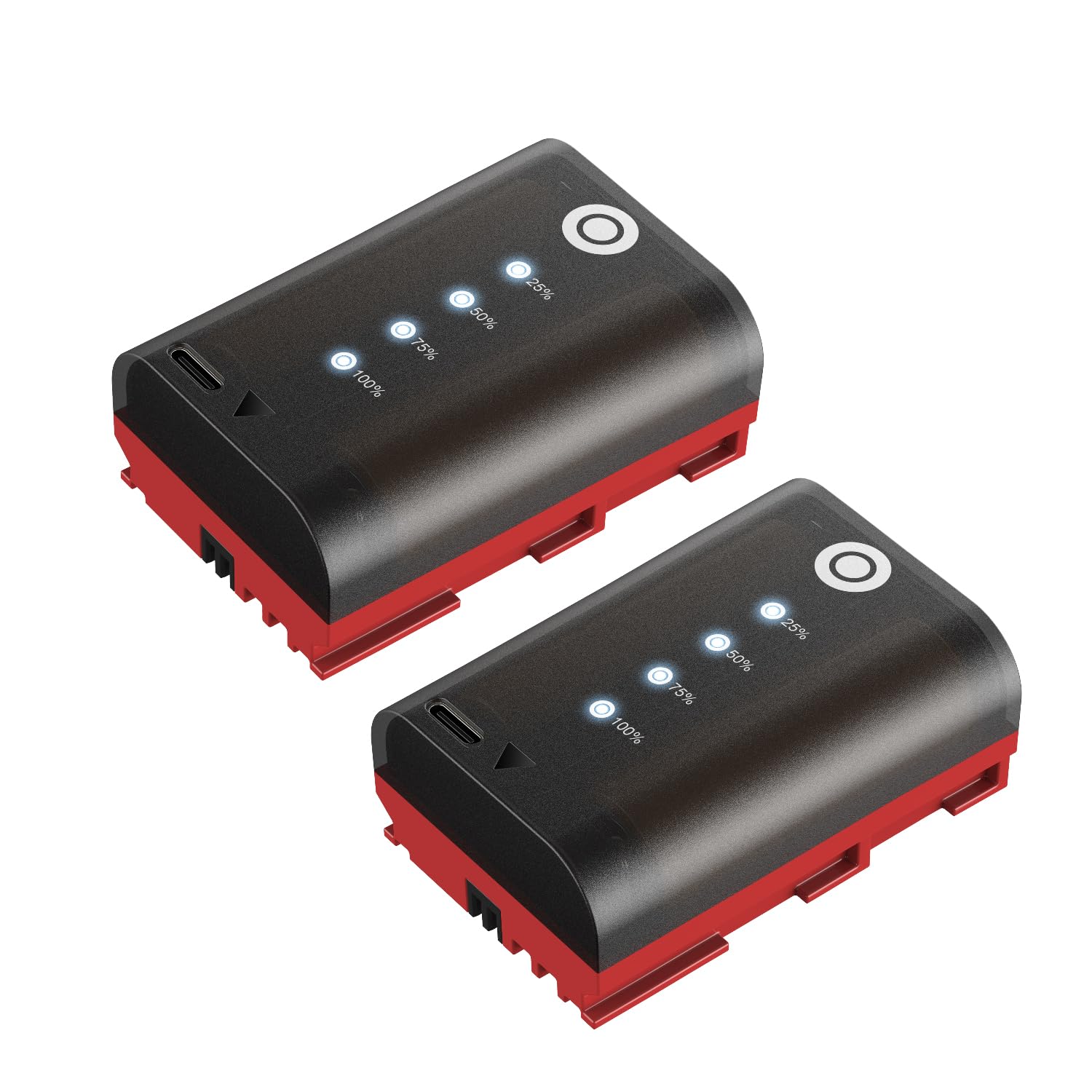 LP-E6P Battery with LED Charge Level Indicators, Black and Red 2 Pack ...