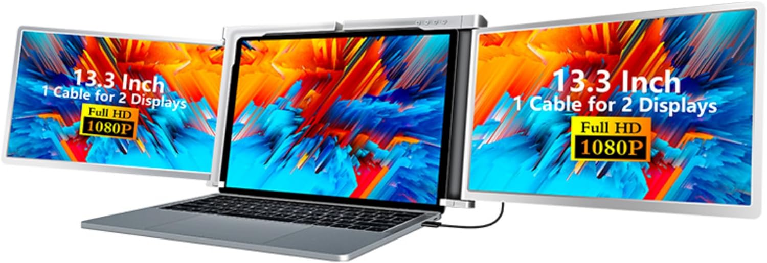 MR. GADGETS Doble Monitor Portable para Laptop 13.3 Pulgadas, Extensor ...