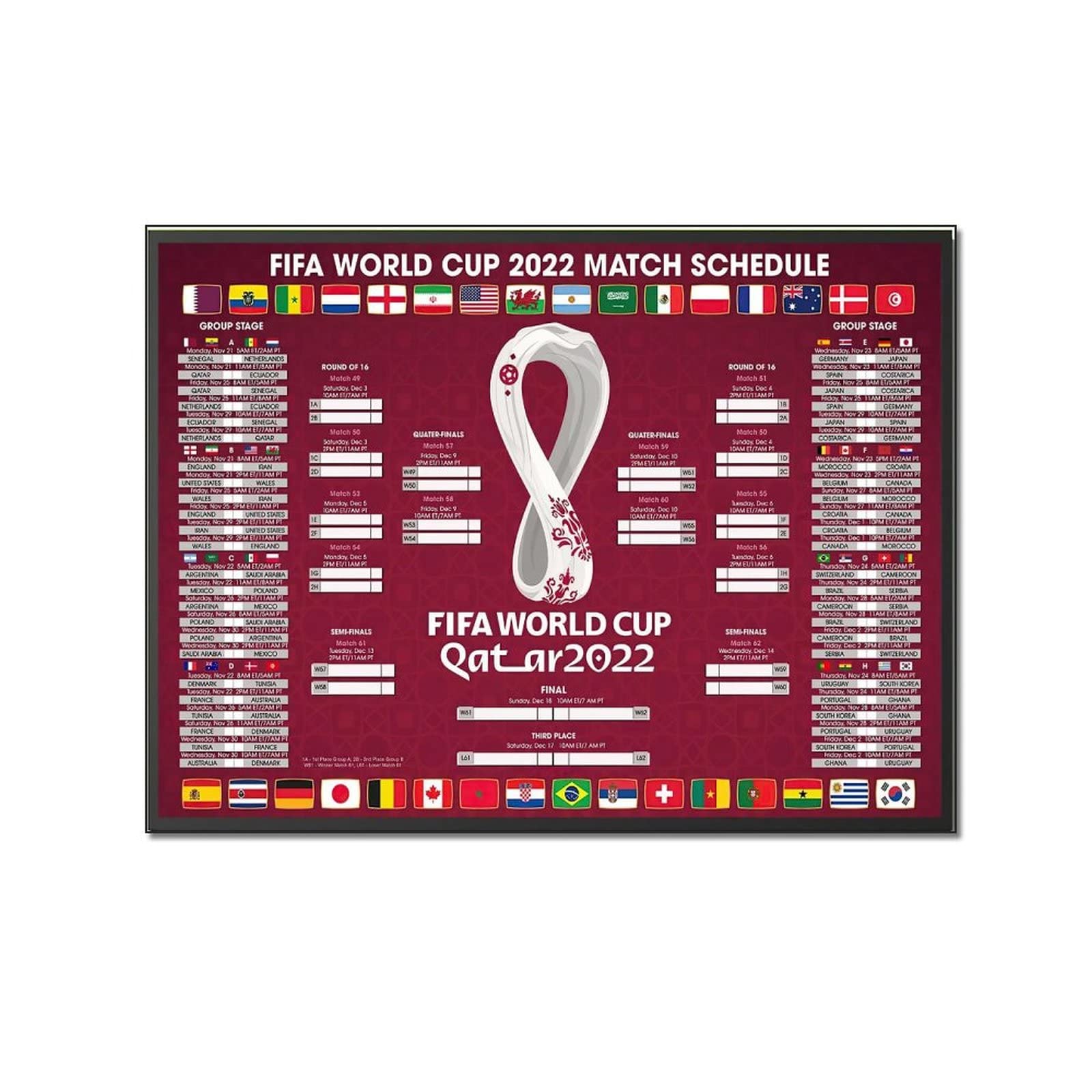 Buy 2022 World Cup Qatar Football Wall Chart World Cup Football ...