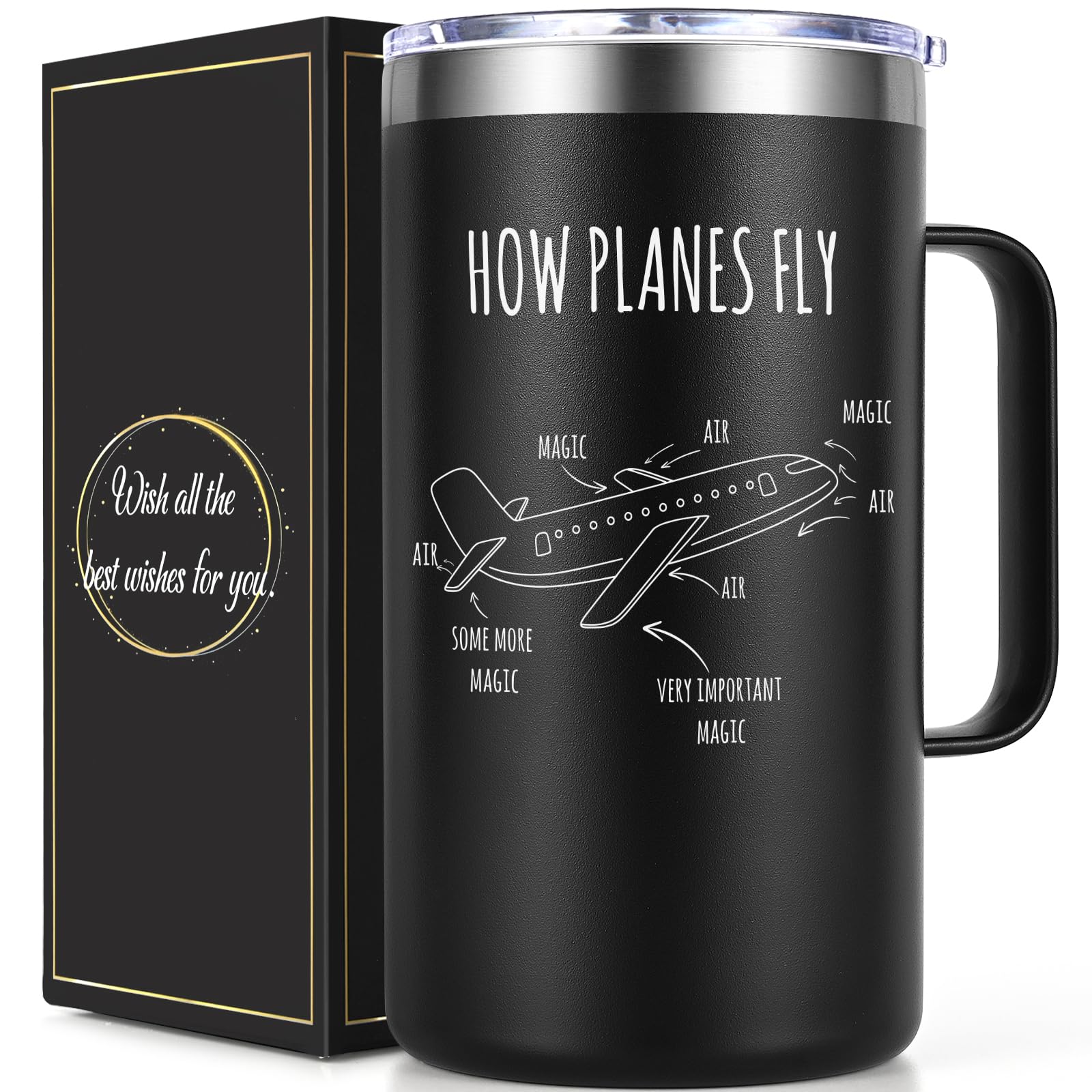 Amazon.com: Lifecapido Pilot Gifts, How Planes Fly 20 oz Coffee Mug ...
