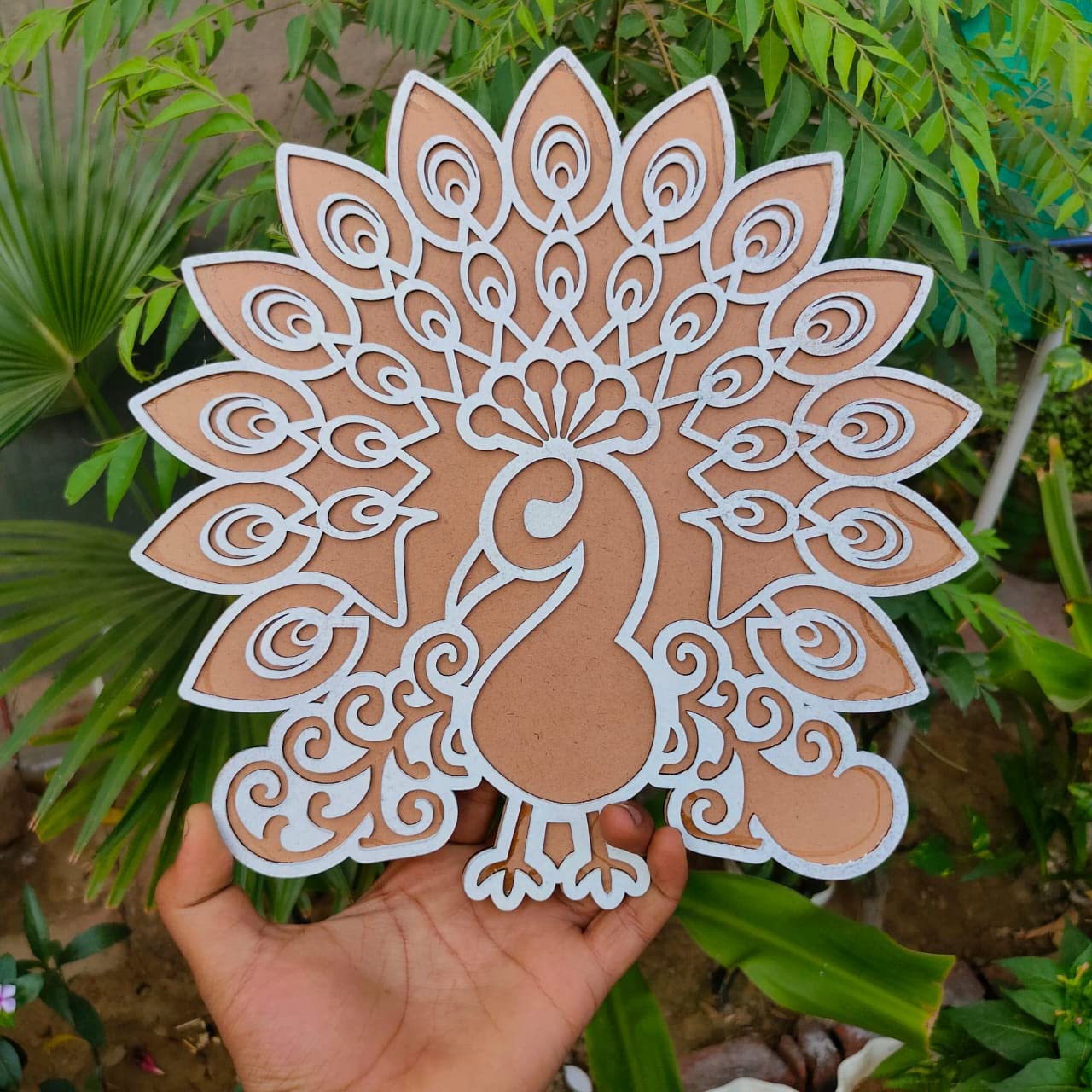 Buy MDF Rangoli Mat with Wooden Base.Easy to Use.Just Fill It Up with ...