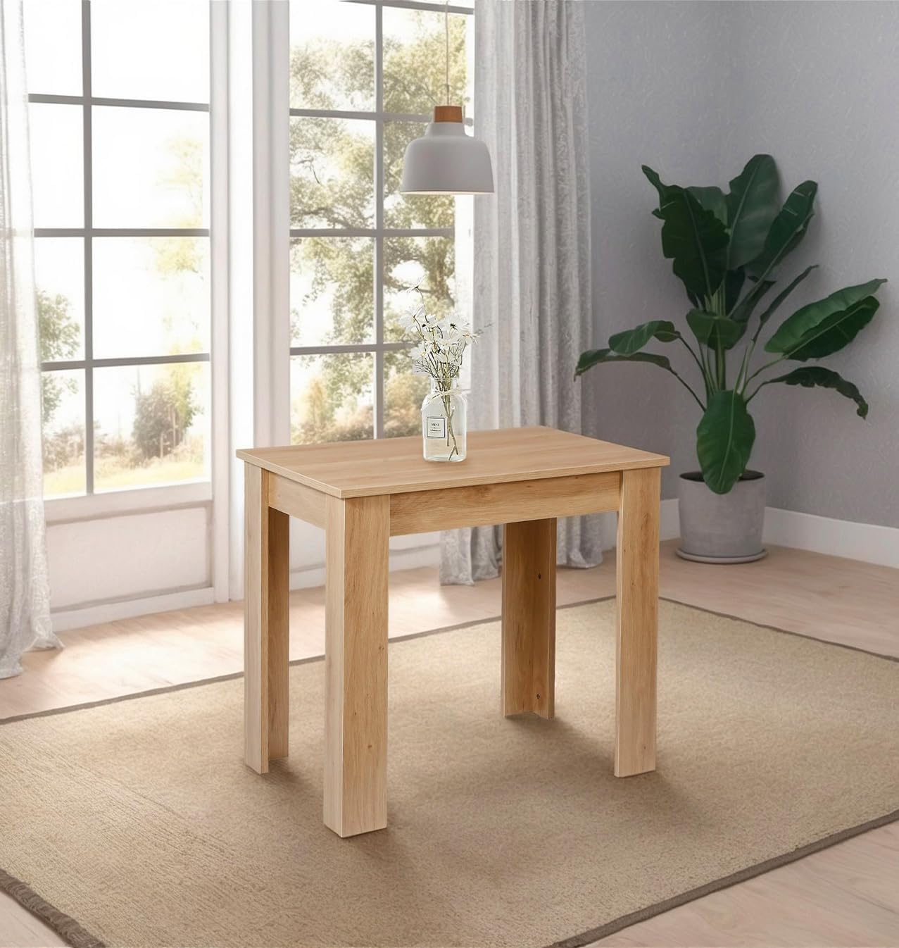 Hallowood Furniture Newquay Oak Fixed Top Small Dining Table ...