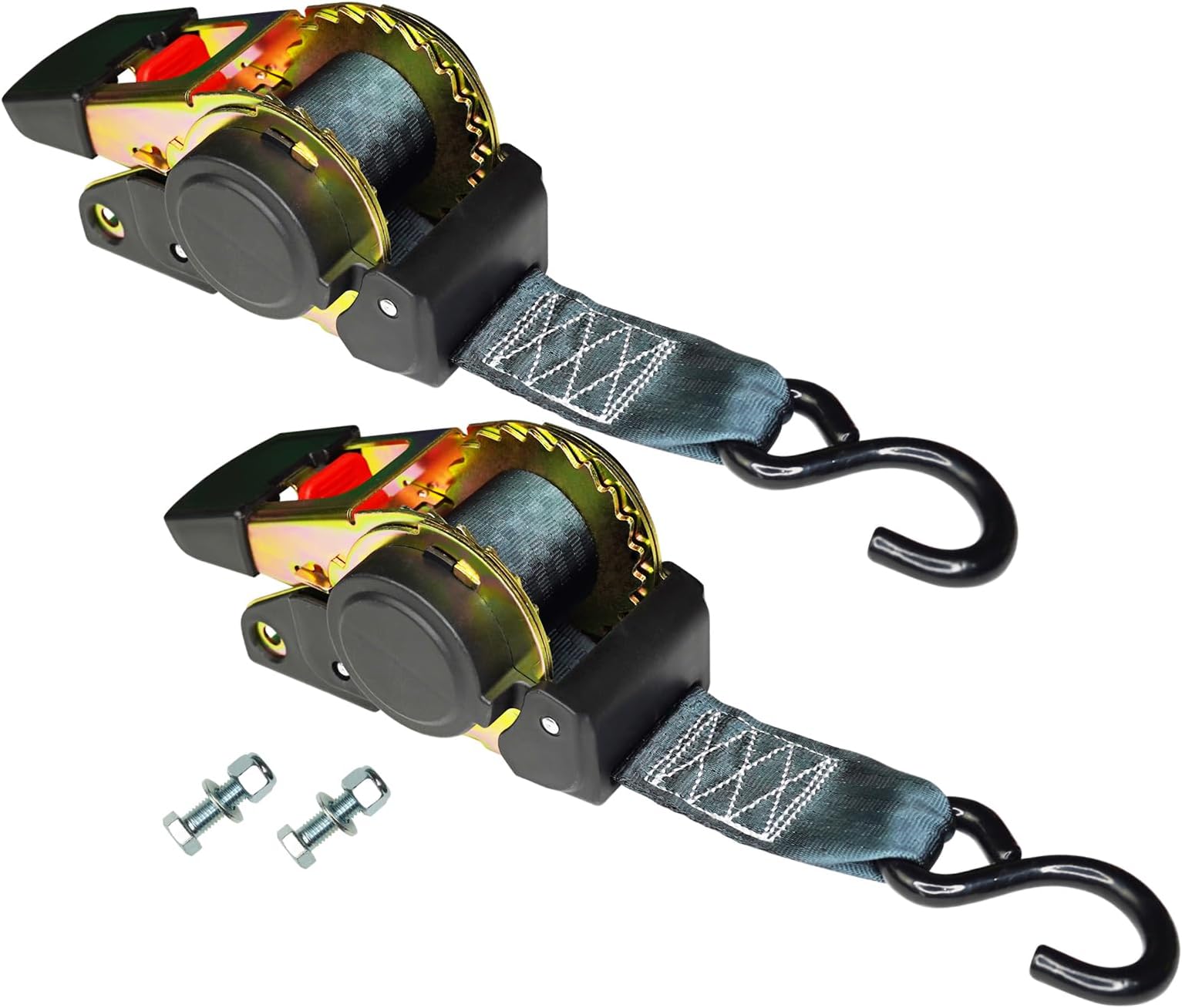 Amazon.com: NUOER 2 Pack E-Track Retractable Ratchet Straps (2in x 6 ft ...