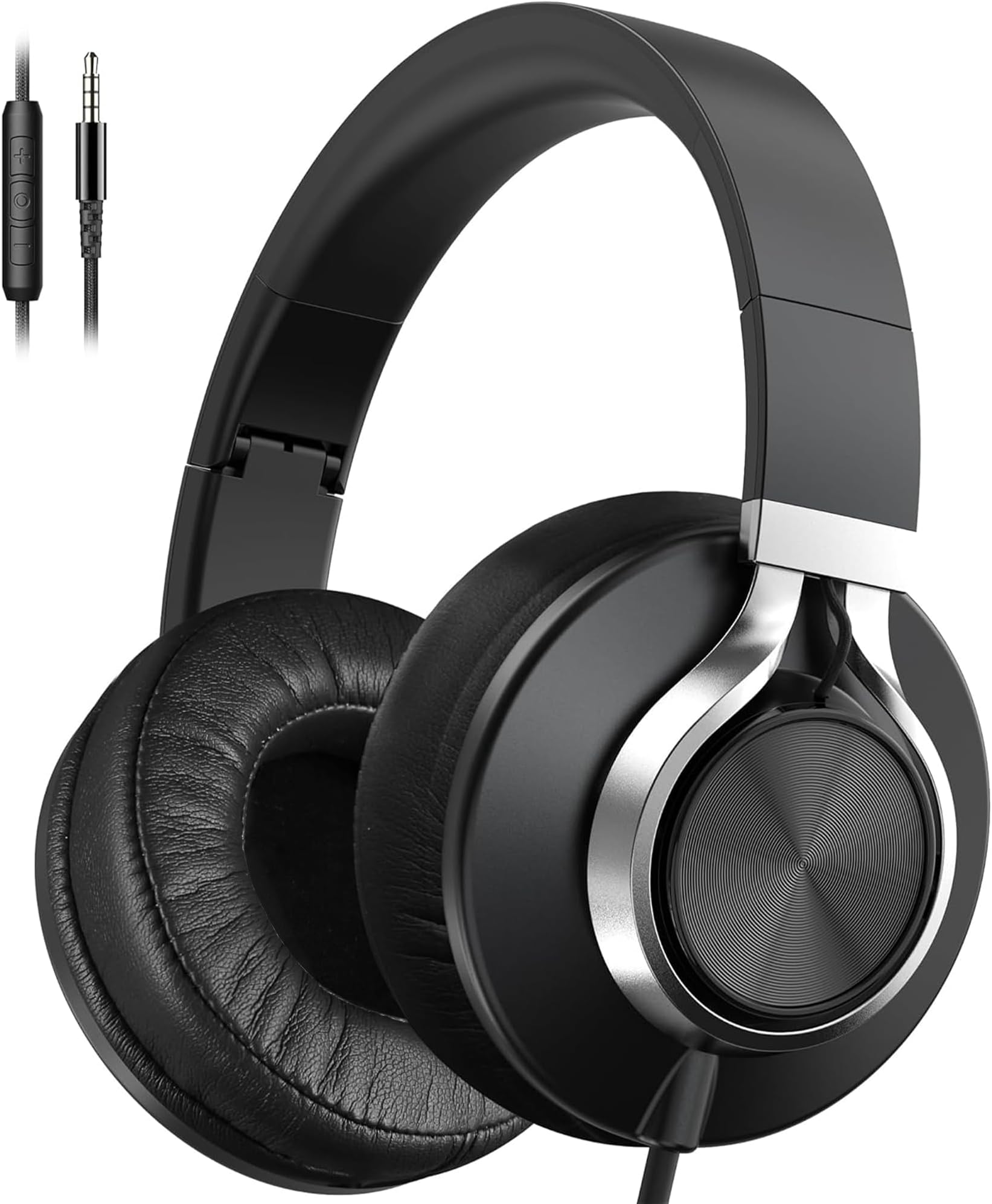 Amazon.com: AILIHEN Wired Headphones with Microphone, Over-Ear Foldable ...