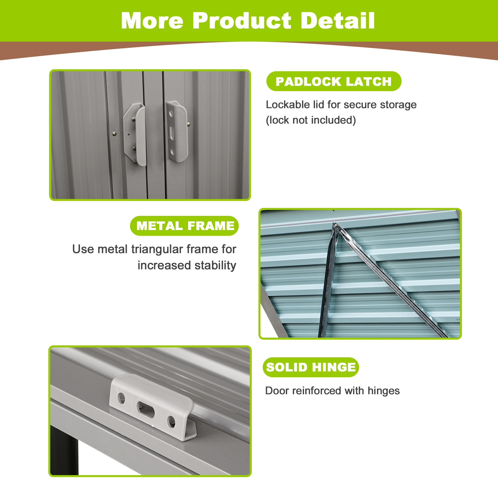 Snapklik.com : Outdoor Trash Can Shed Metal Garbage Enclosure For 2 ...