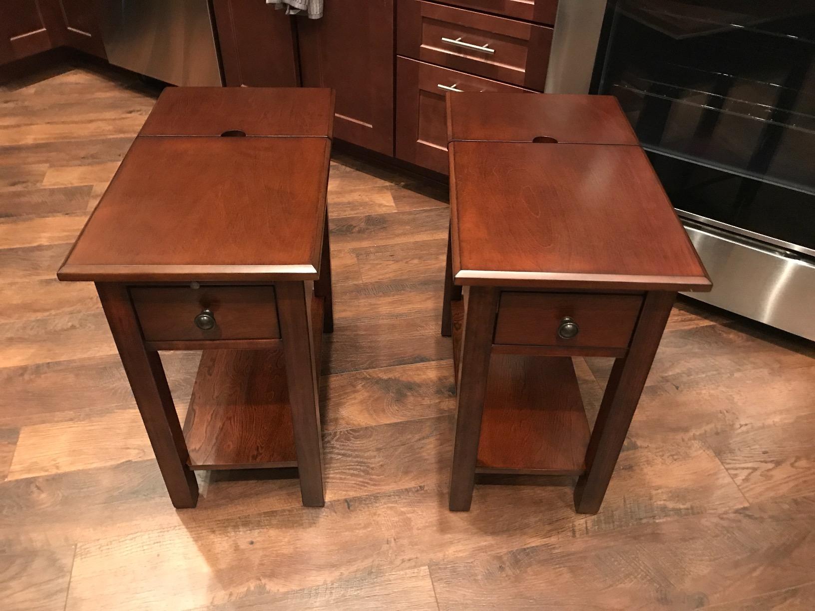 Amazon.com: Sutton Side Table with Charging Station in Espresso